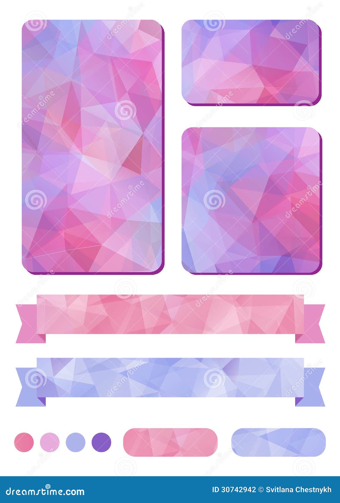 Set of Colorful Design Elements Stock Vector - Illustration of crumpled ...