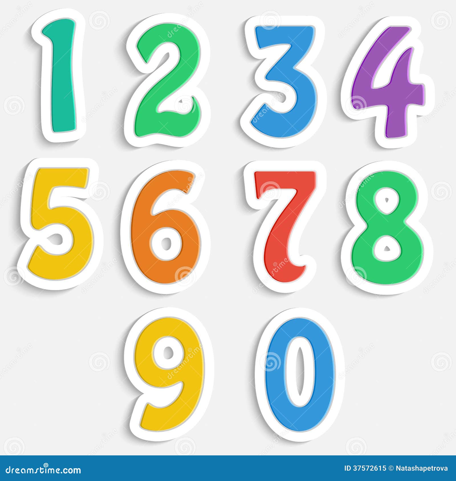 Set Of Colorful Digits Stock Vector Illustration Of Blue 37572615