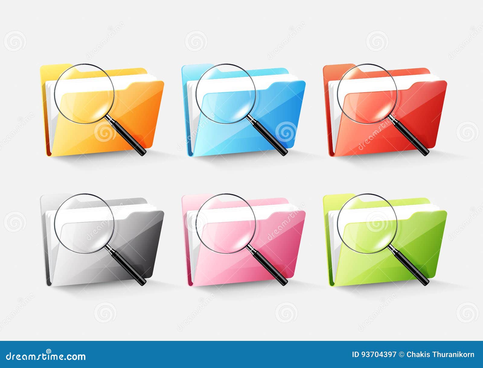Folder Or Directory Icons Set Designed In Filled And Stroke Style ...