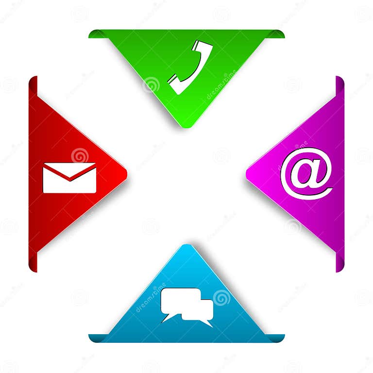 Set Colorful Elements Contact with Icons Stock Vector - Illustration of ...