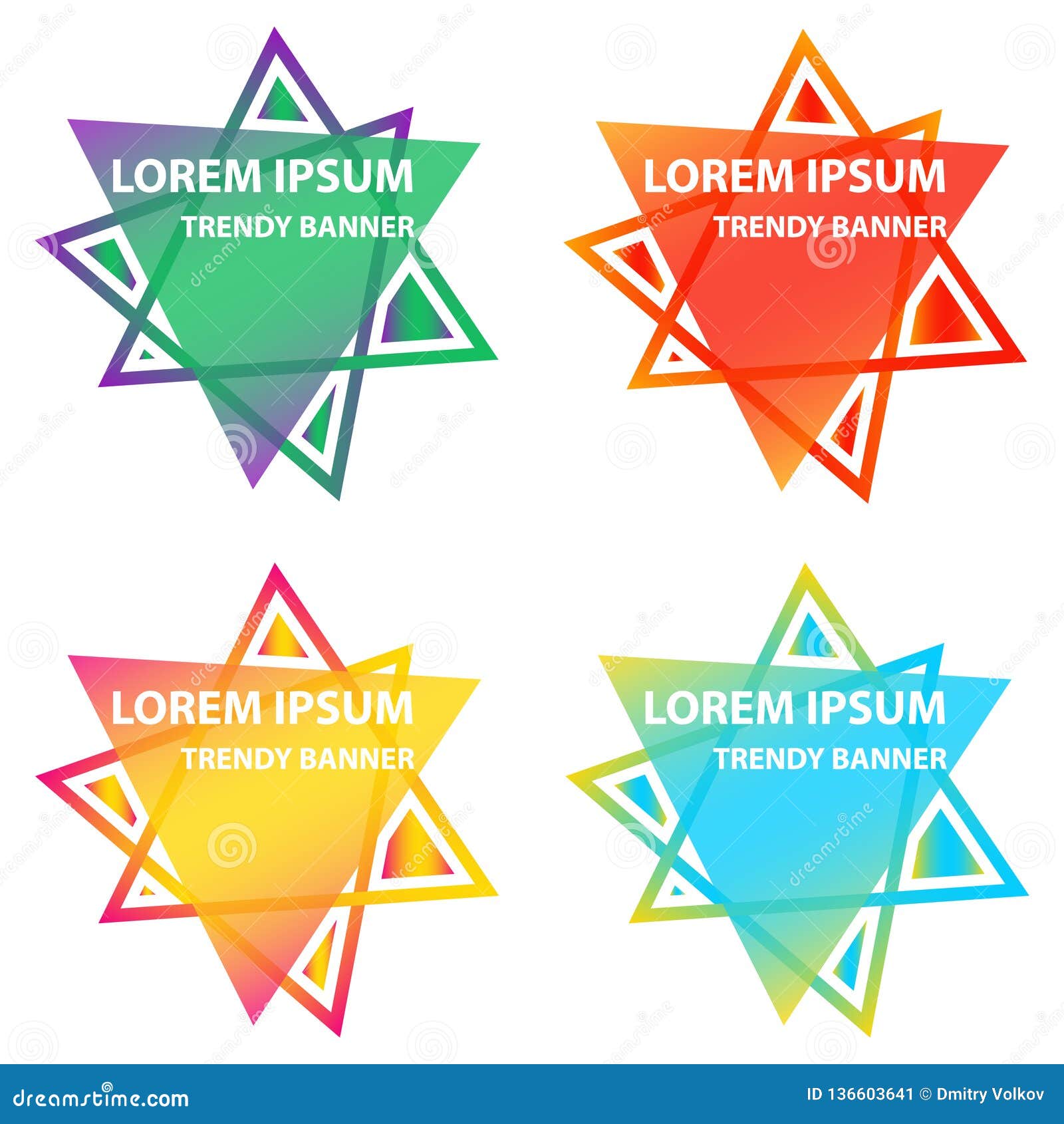 Set of Colorful Elements, Gradient Abstract Shape for Banner. Set of ...