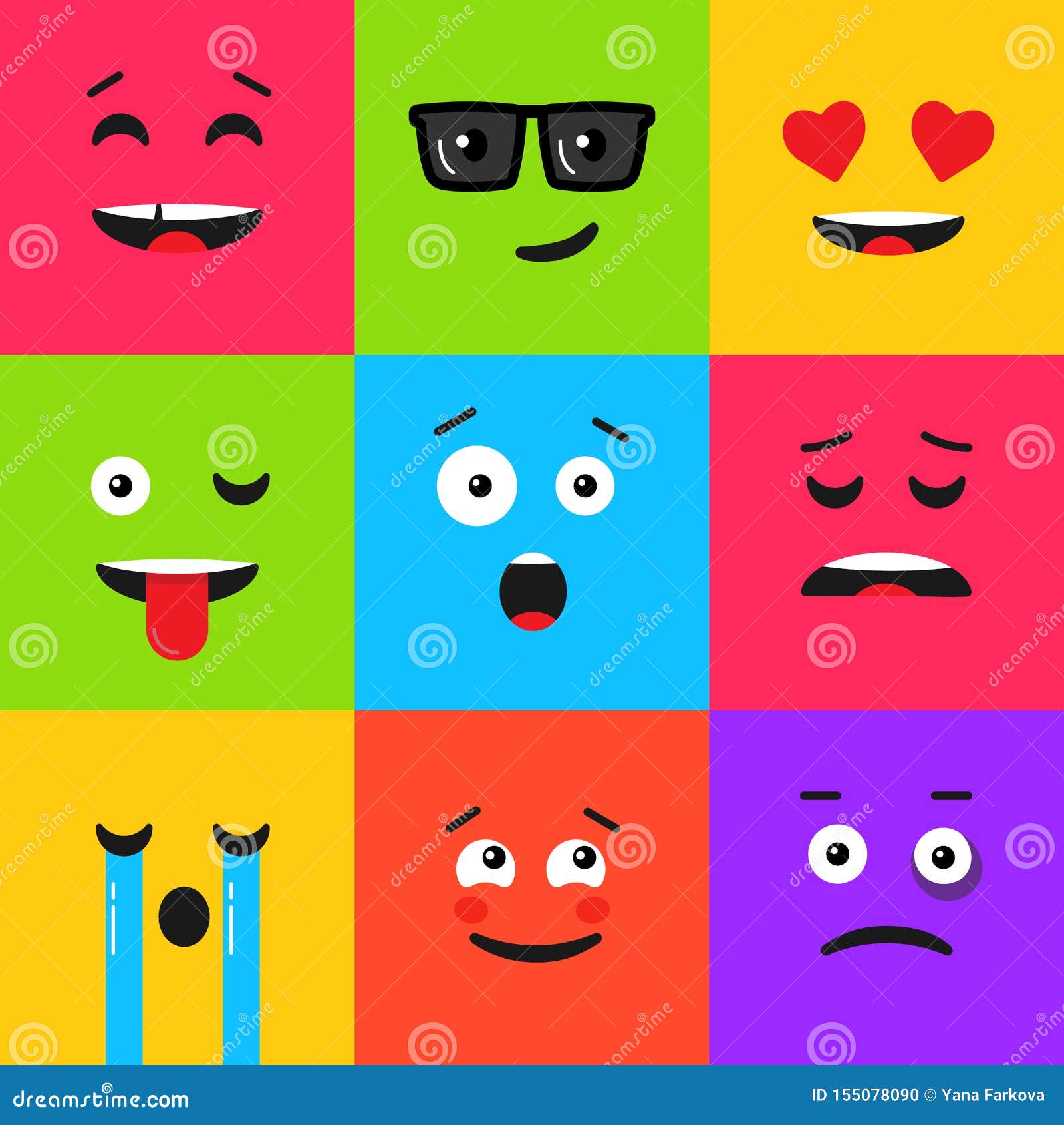 Set of Colorful Emoticon. Background Pattern with Emoji Stock Vector ...