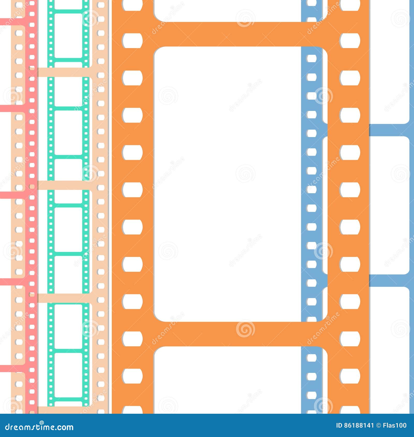 Set of Colorful Film or Camera Strips in Vertical Position. Stock ...
