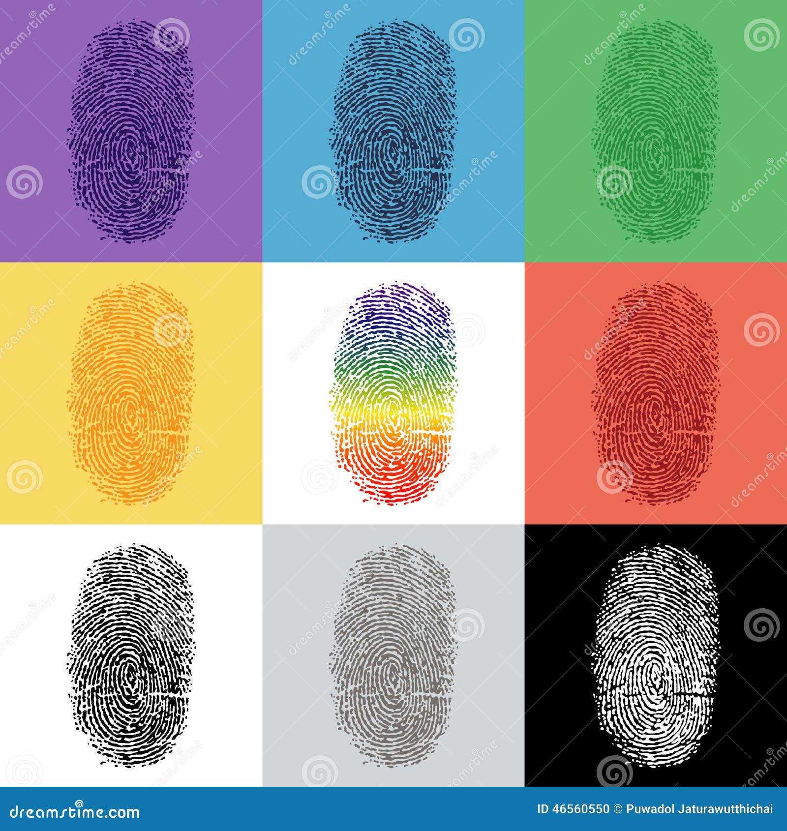 Colorful Fingerprint, Finger Print Vector Illustration Royalty-Free ...