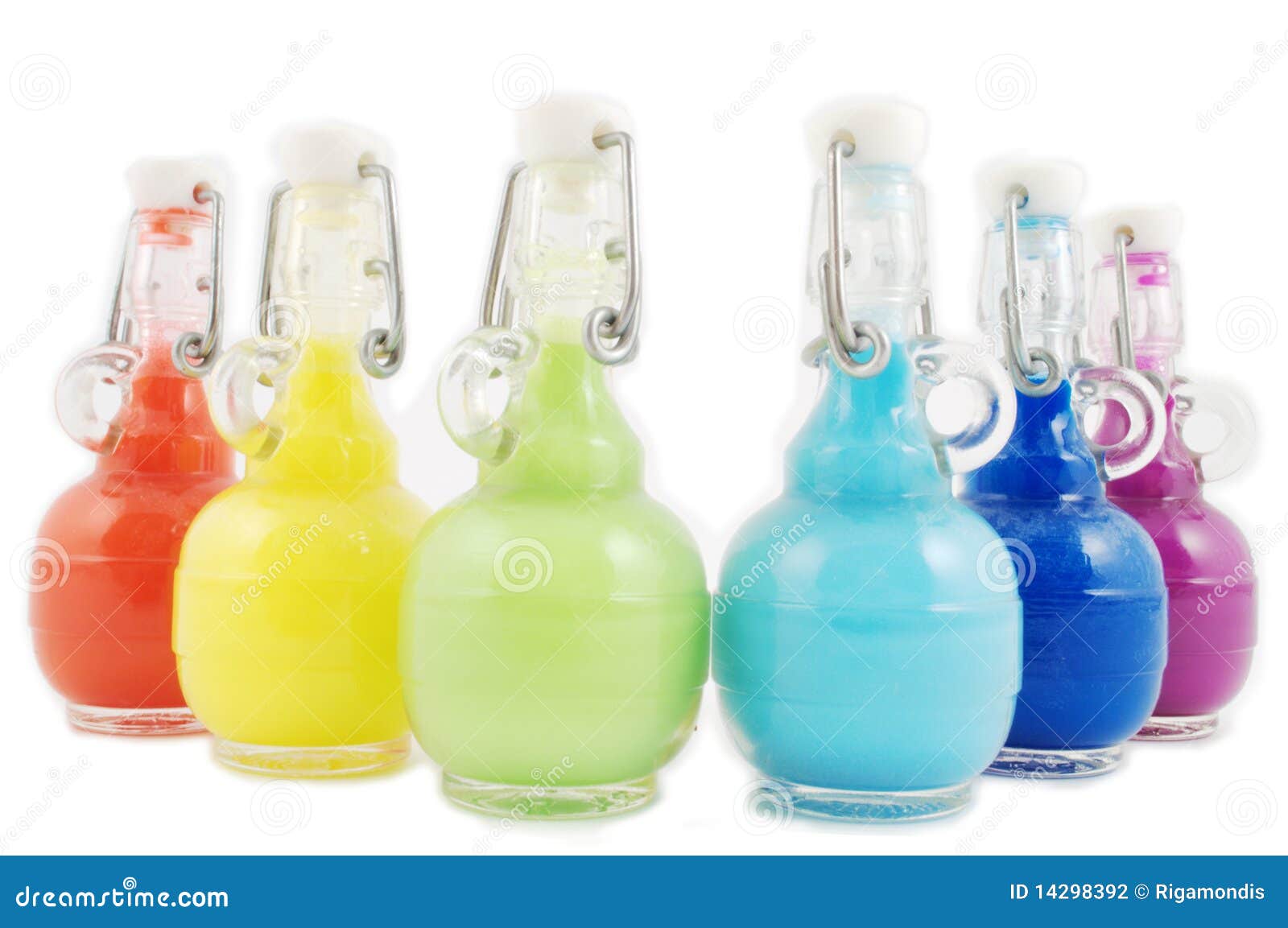 Set of Colorful flasks stock photo. Image of liquid, draw - 14298392