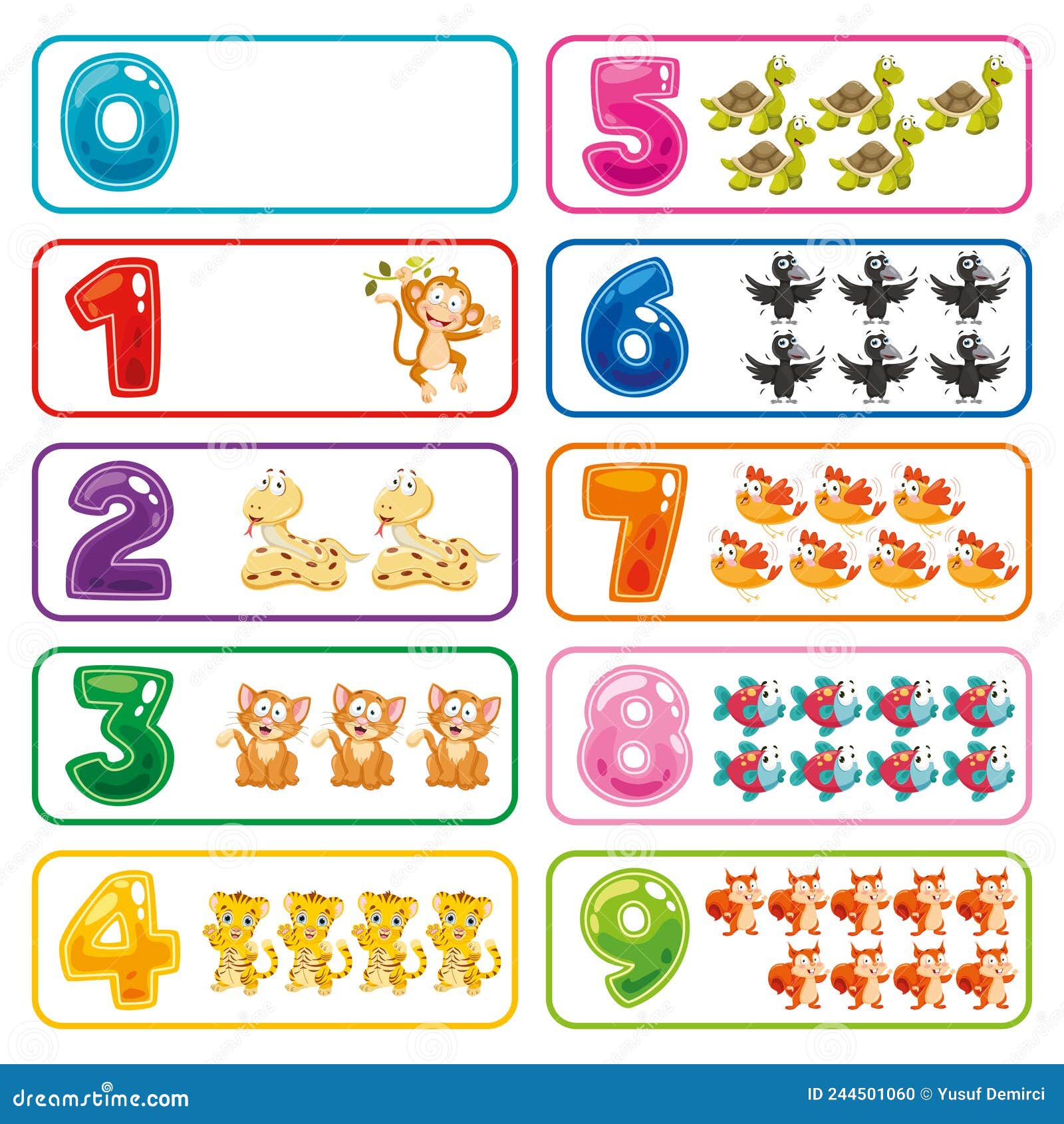 Set of Colorful Flat Numbers Stock Vector - Illustration of font ...