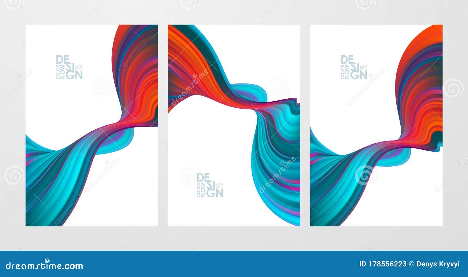 Set of Colorful Flow Poster Backgrounds. Modern Design Stock Vector ...