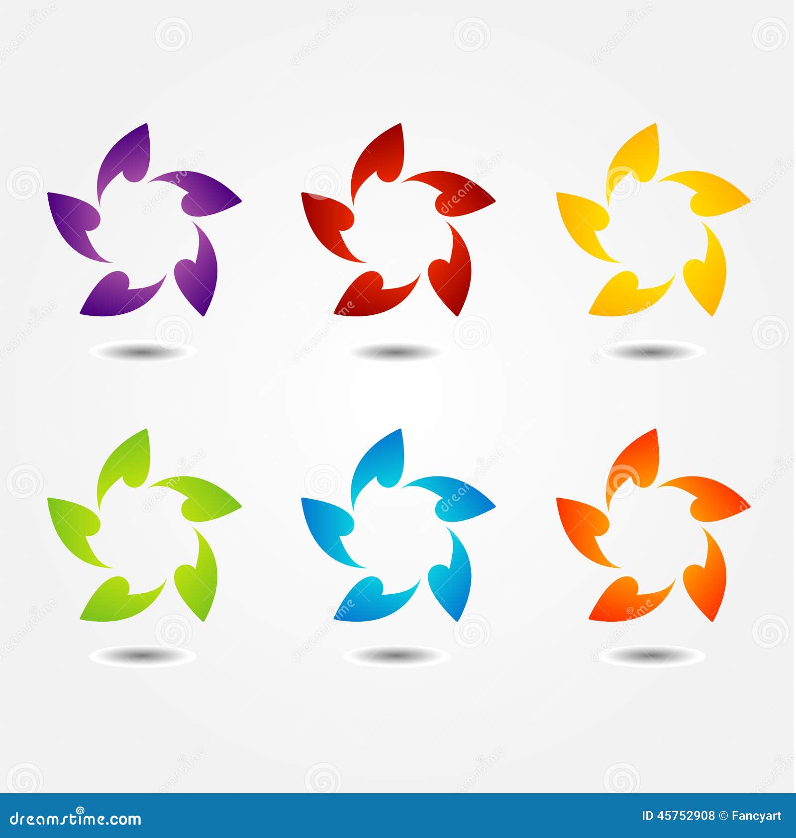 Set of Colorful Flower Logos Stock Vector - Illustration of design ...