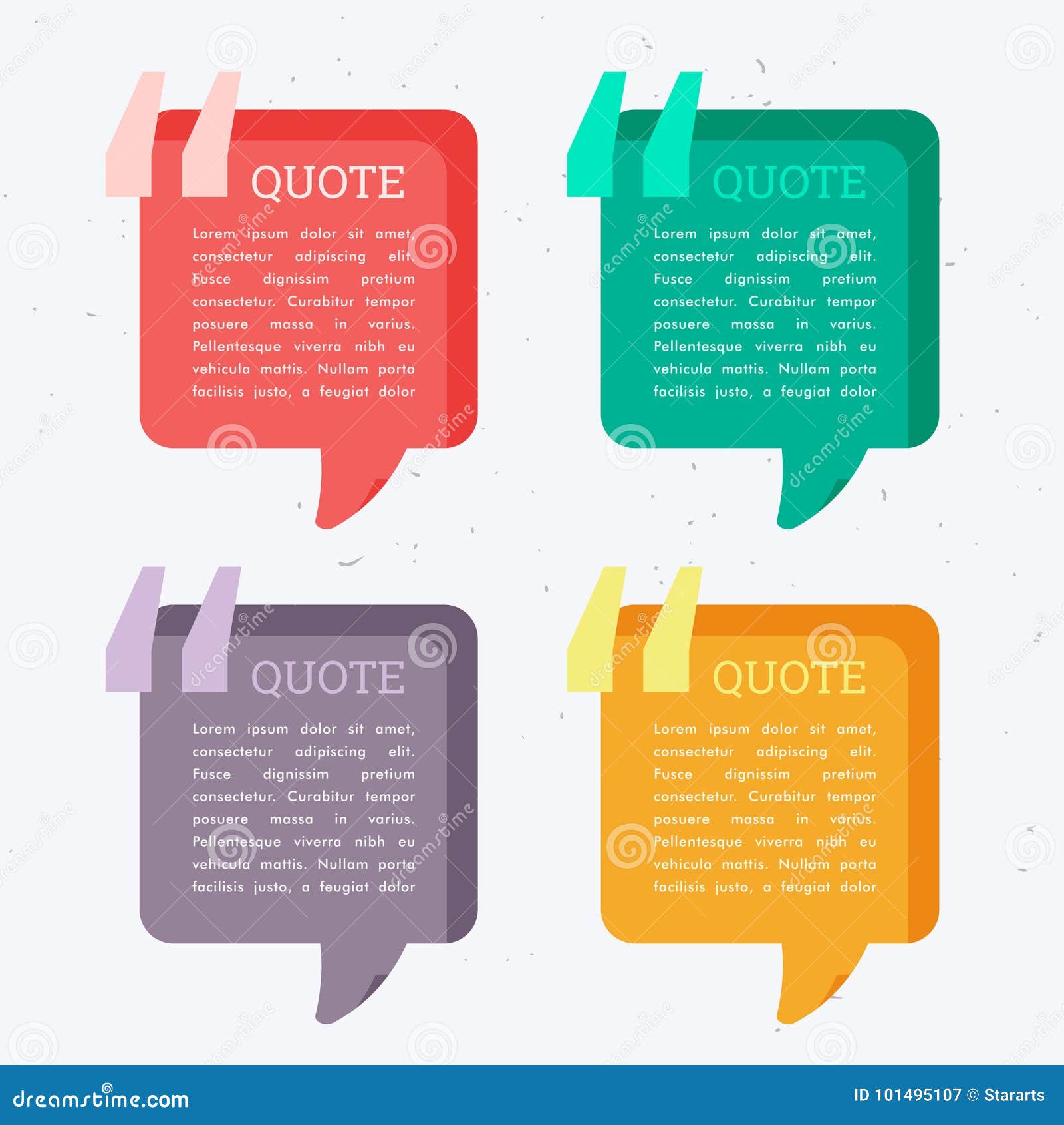 Set of Colorful Four Chat Bubbles with Quotation Mark Stock Vector ...