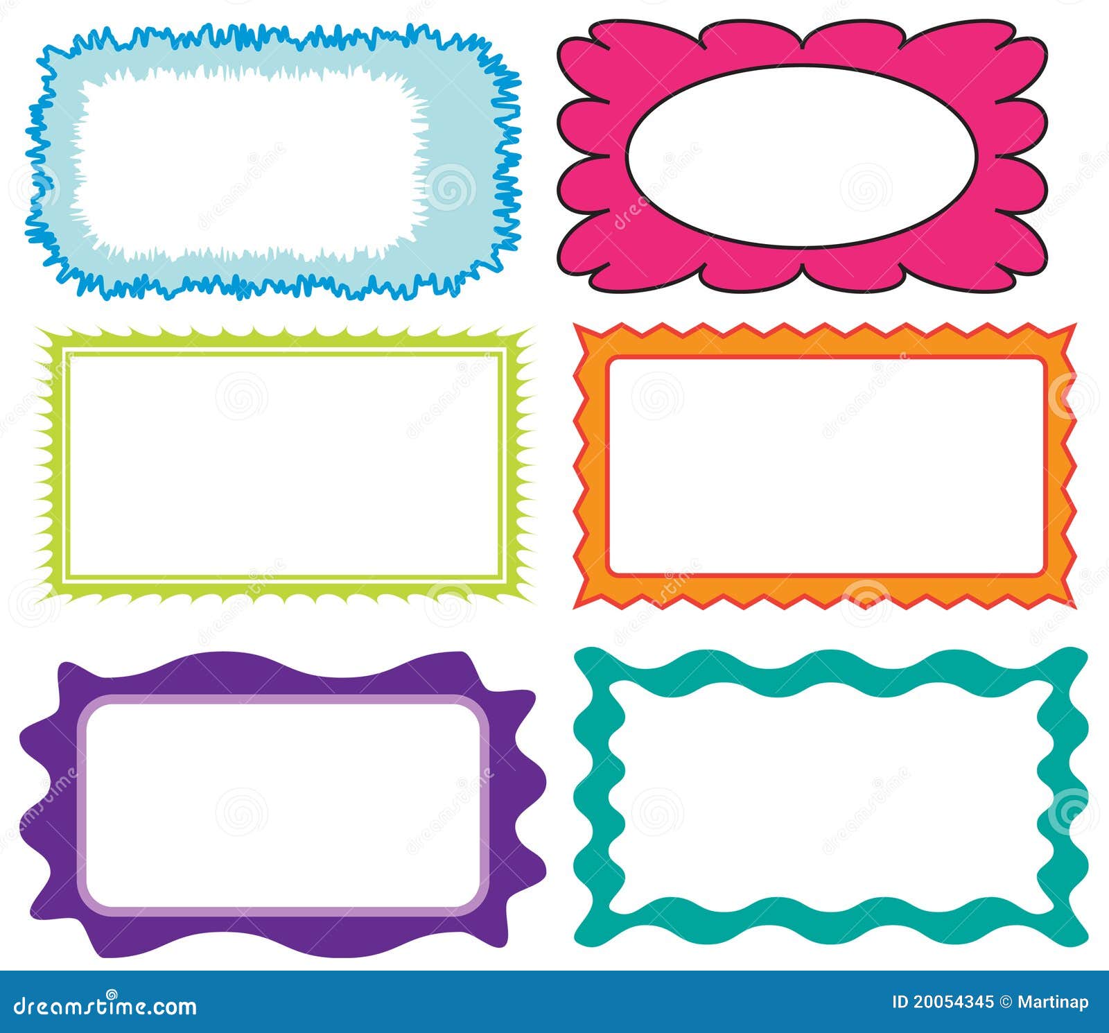 Set of colorful frames stock vector. Illustration of design - 20054345