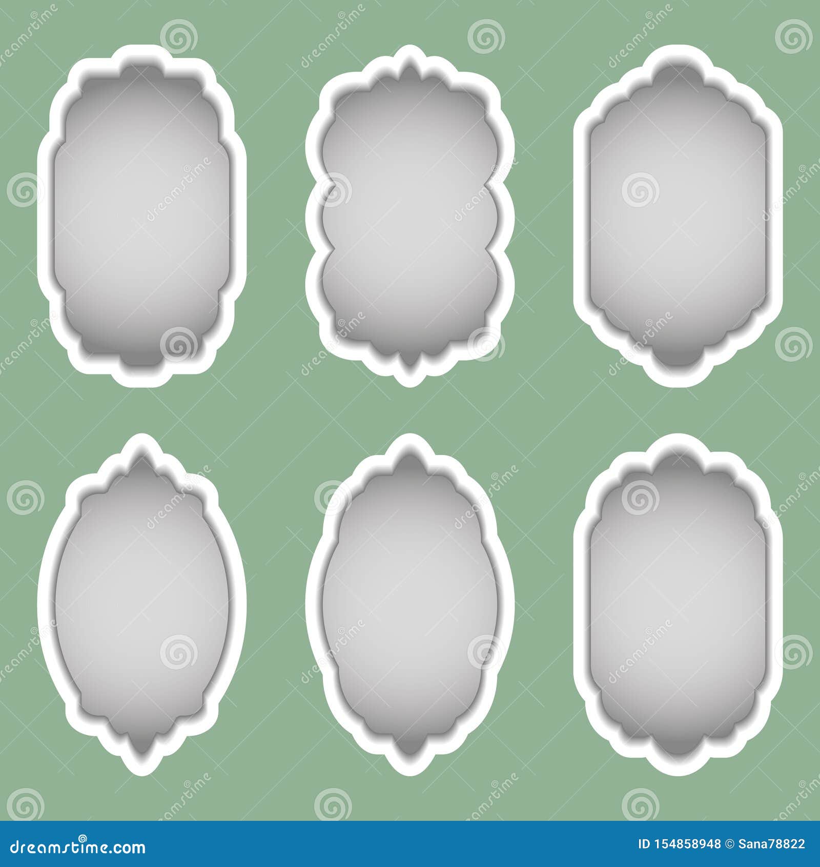 Set of Colorful Frames of Different Shapes. Vector Illustration. Stock ...