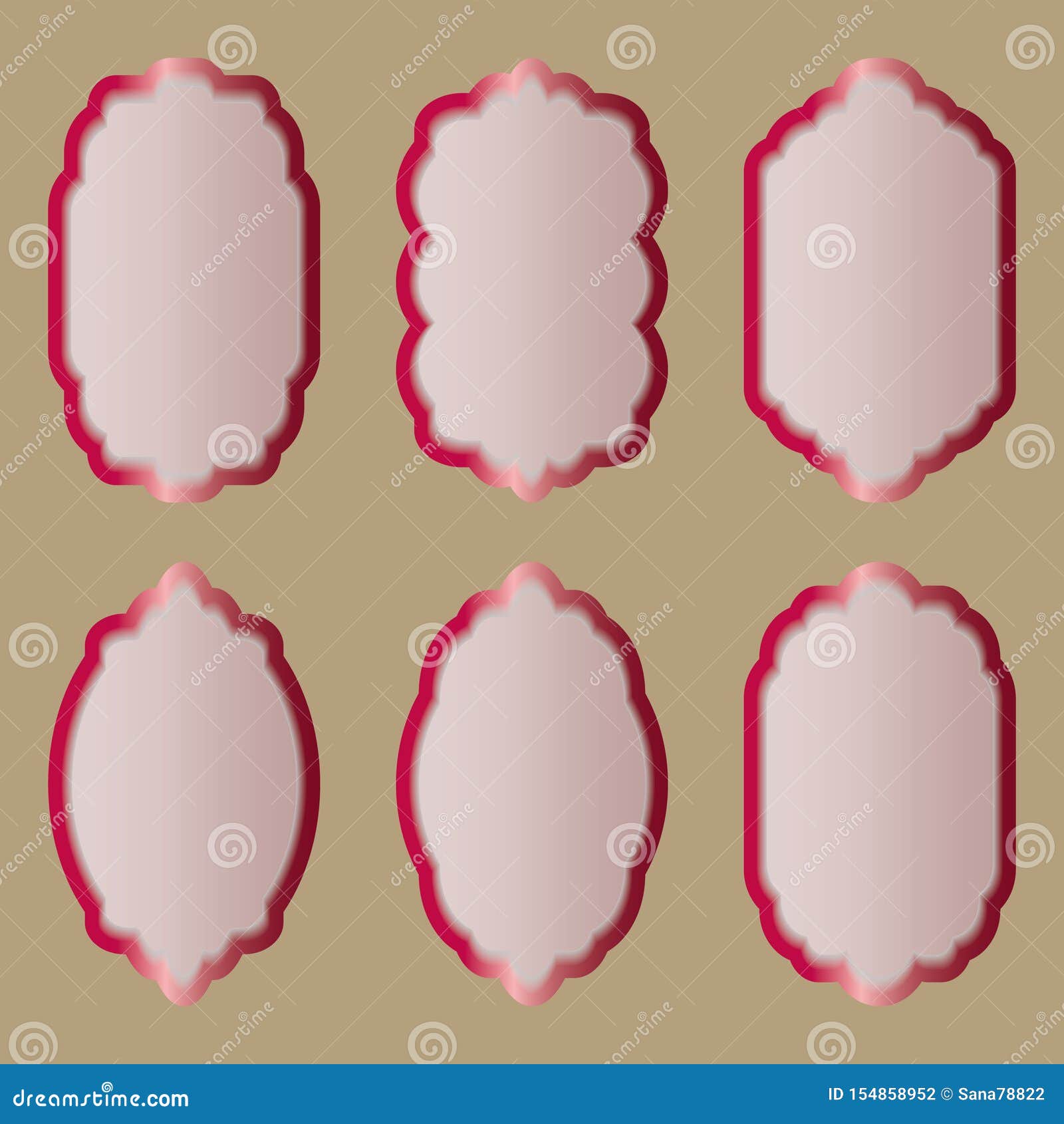 Set of Colorful Frames of Different Shapes. Vector Illustration. Stock ...