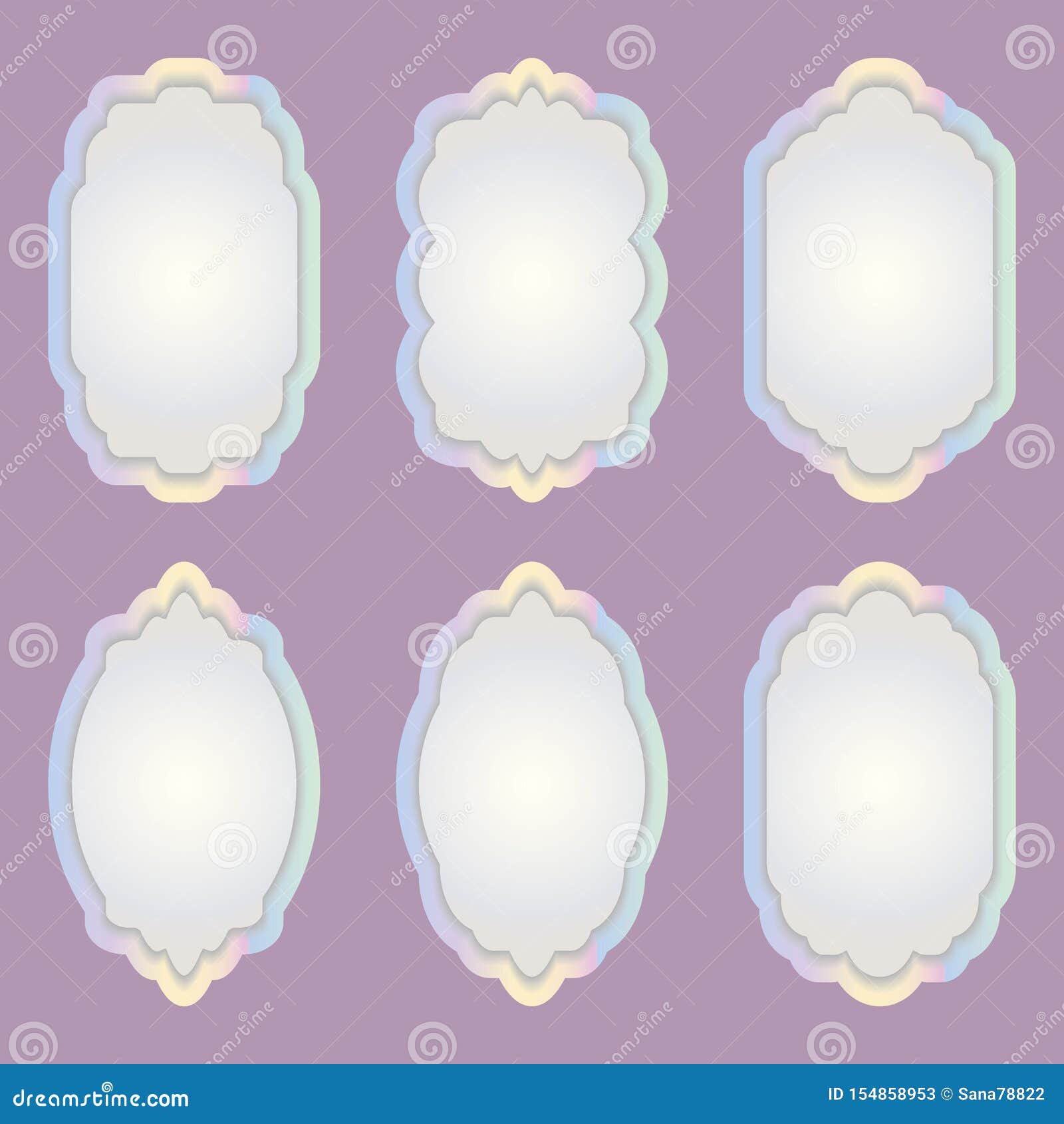 Set of Colorful Frames of Different Shapes. Vector Illustration. Stock ...