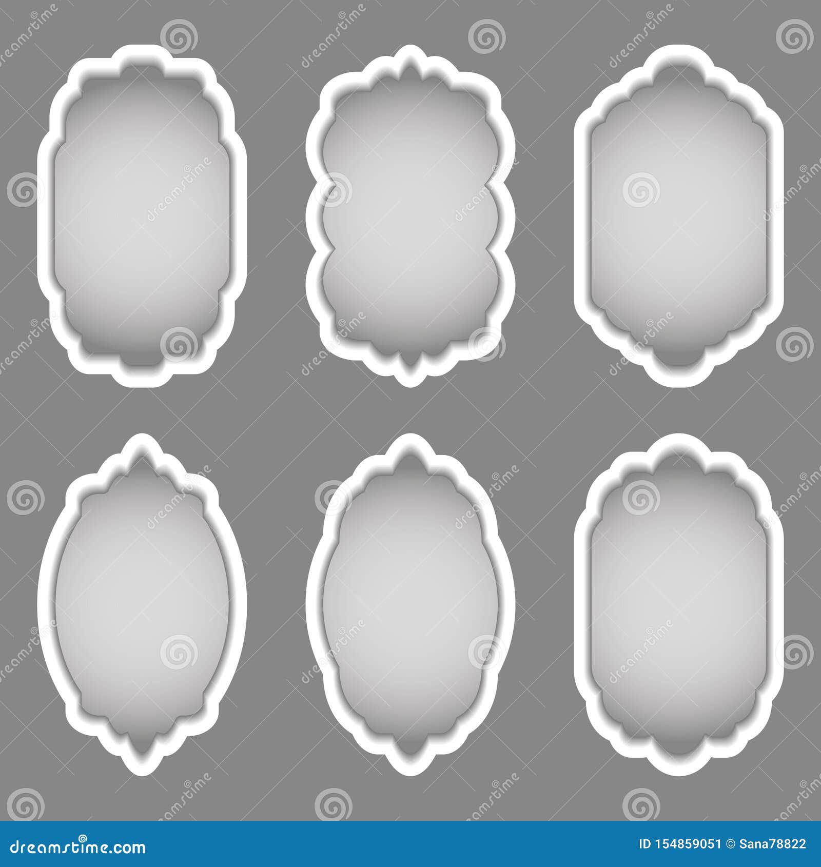 Set of Colorful Frames of Different Shapes. Vector Illustration. Stock ...