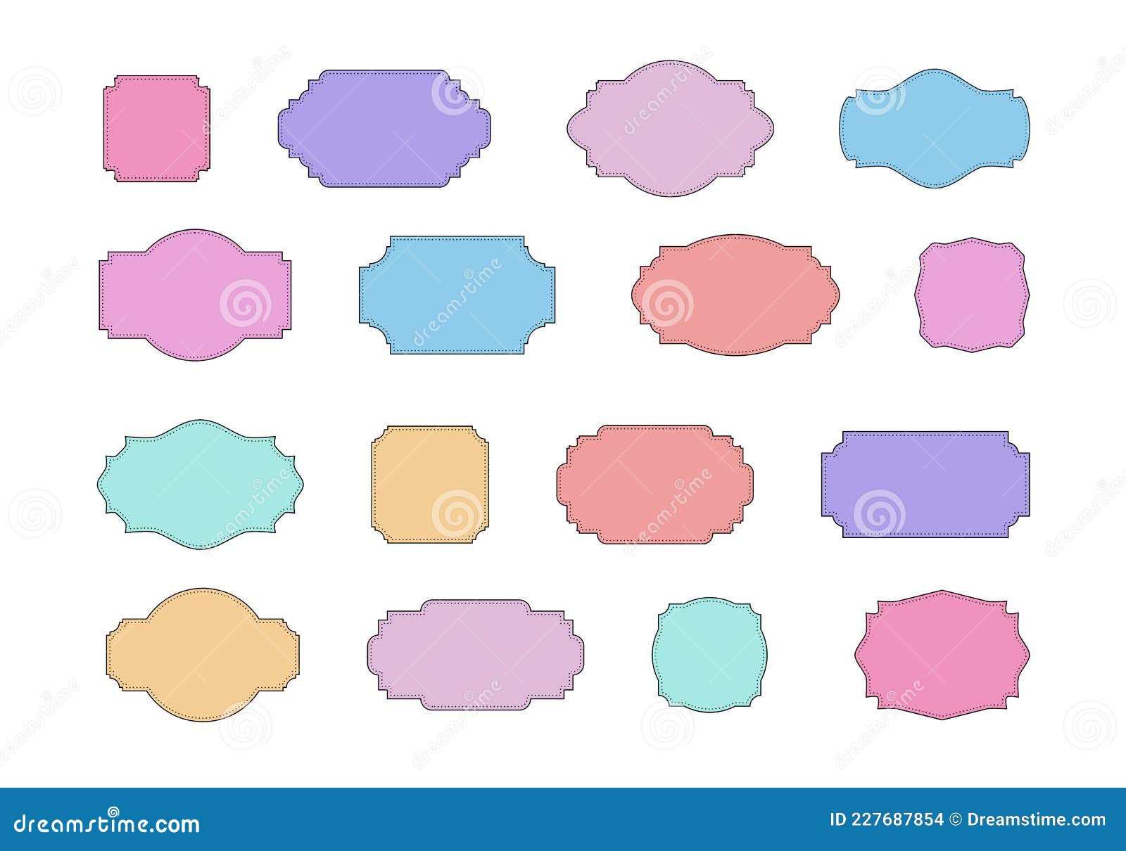 Set of Frames, Bubble in Flat Design. Stock Illustration - Illustration ...