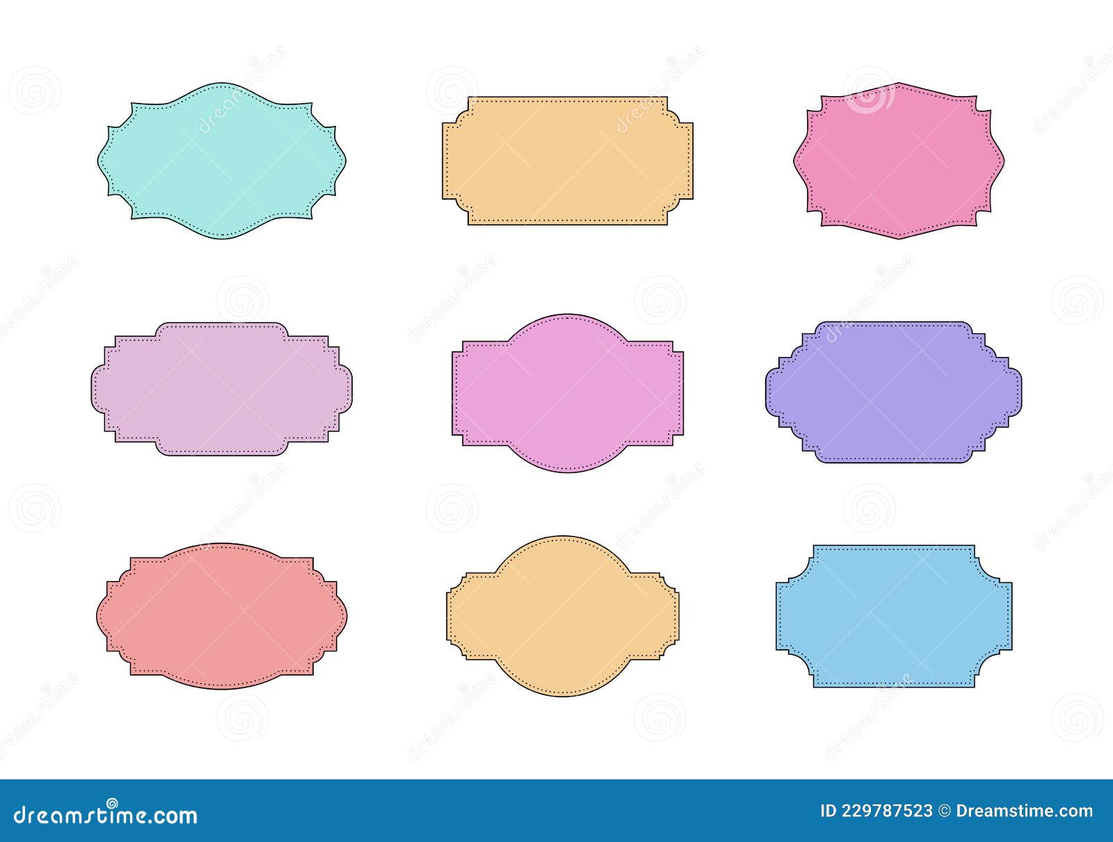 Set of Frames, Bubble in Flat Design. Stock Illustration - Illustration ...