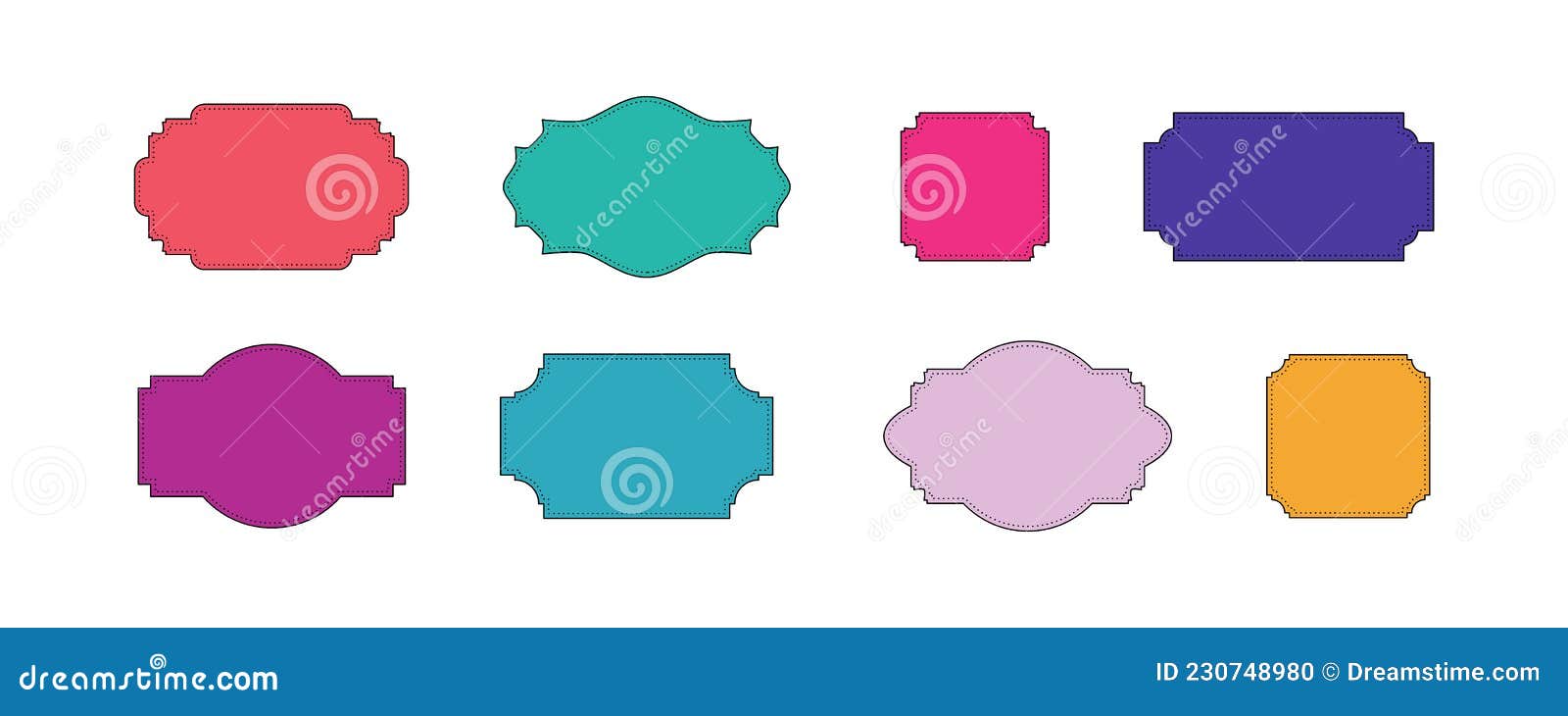 Set of Frames, Bubble in Flat Design. Stock Illustration - Illustration ...