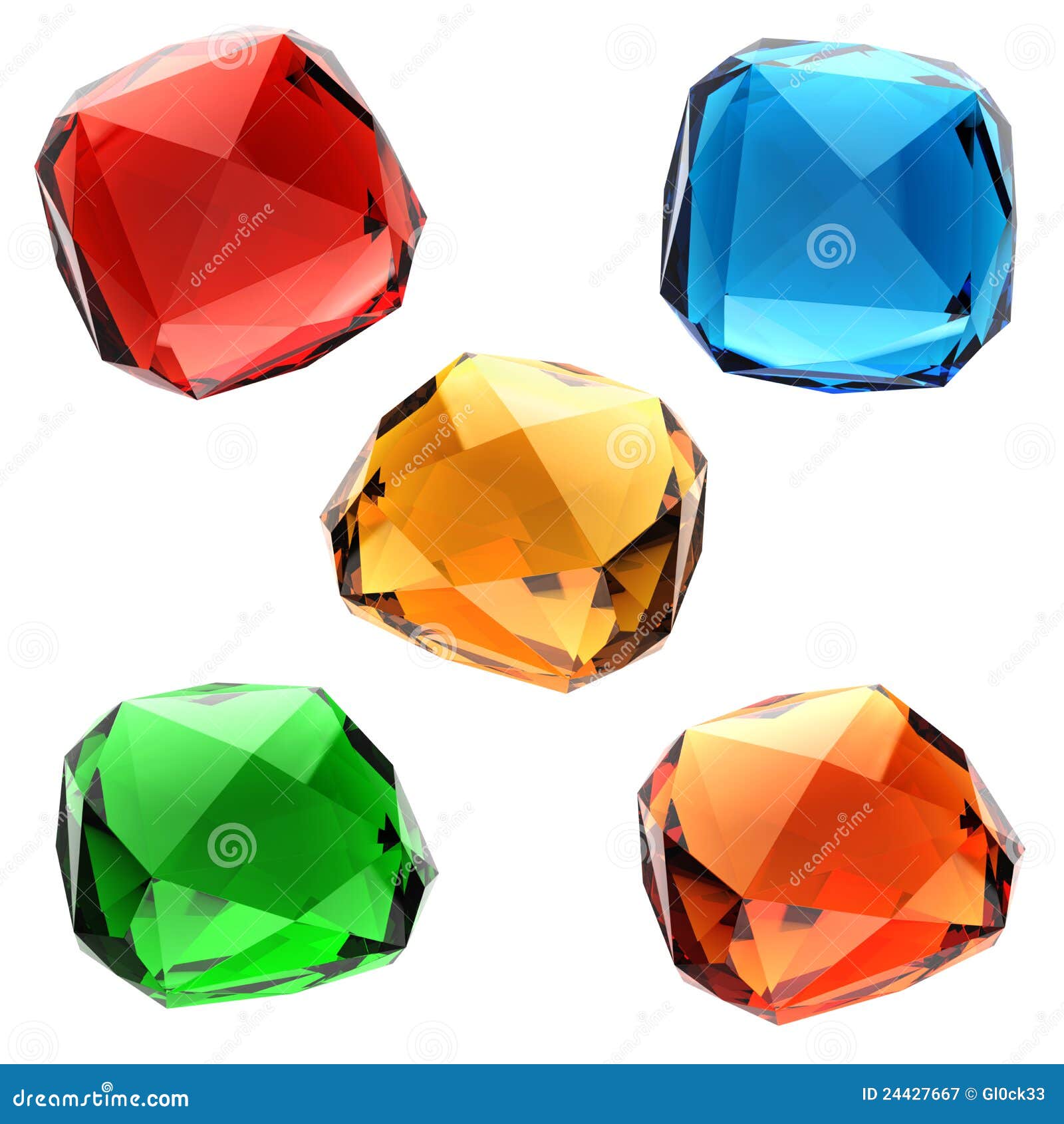 Set of colorful gems stock illustration. Illustration of carat - 24427667