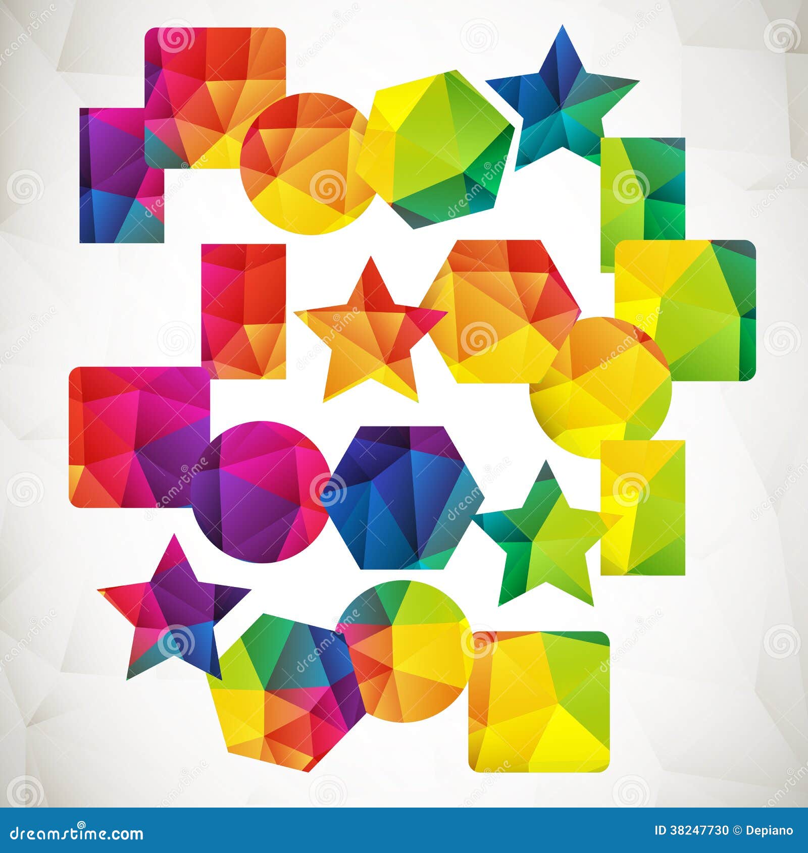 Set of Colorful Geometric Icons Stock Vector - Illustration of ...