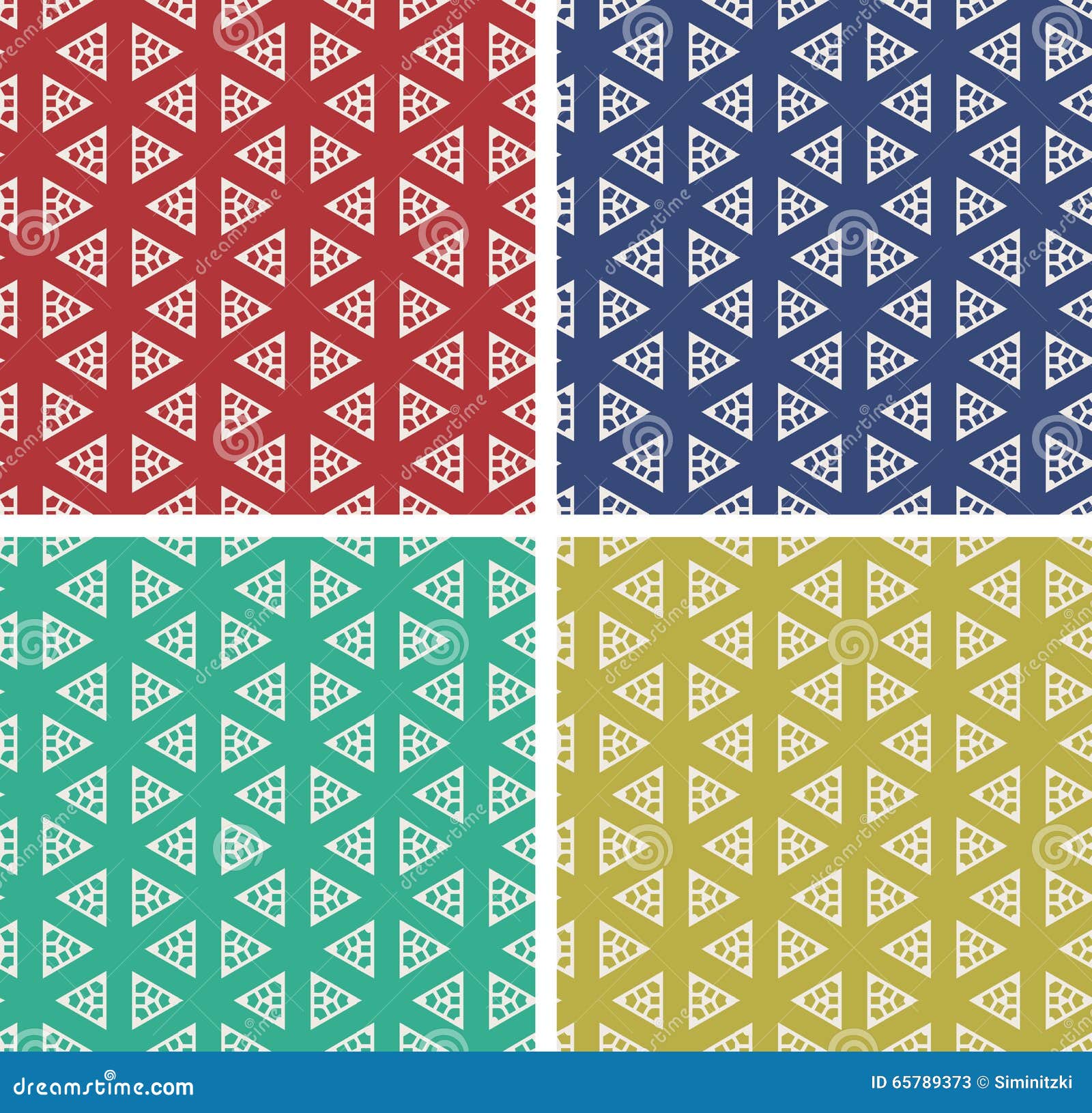 Set of Colorful Geometric Pattern Background. Stock Vector ...