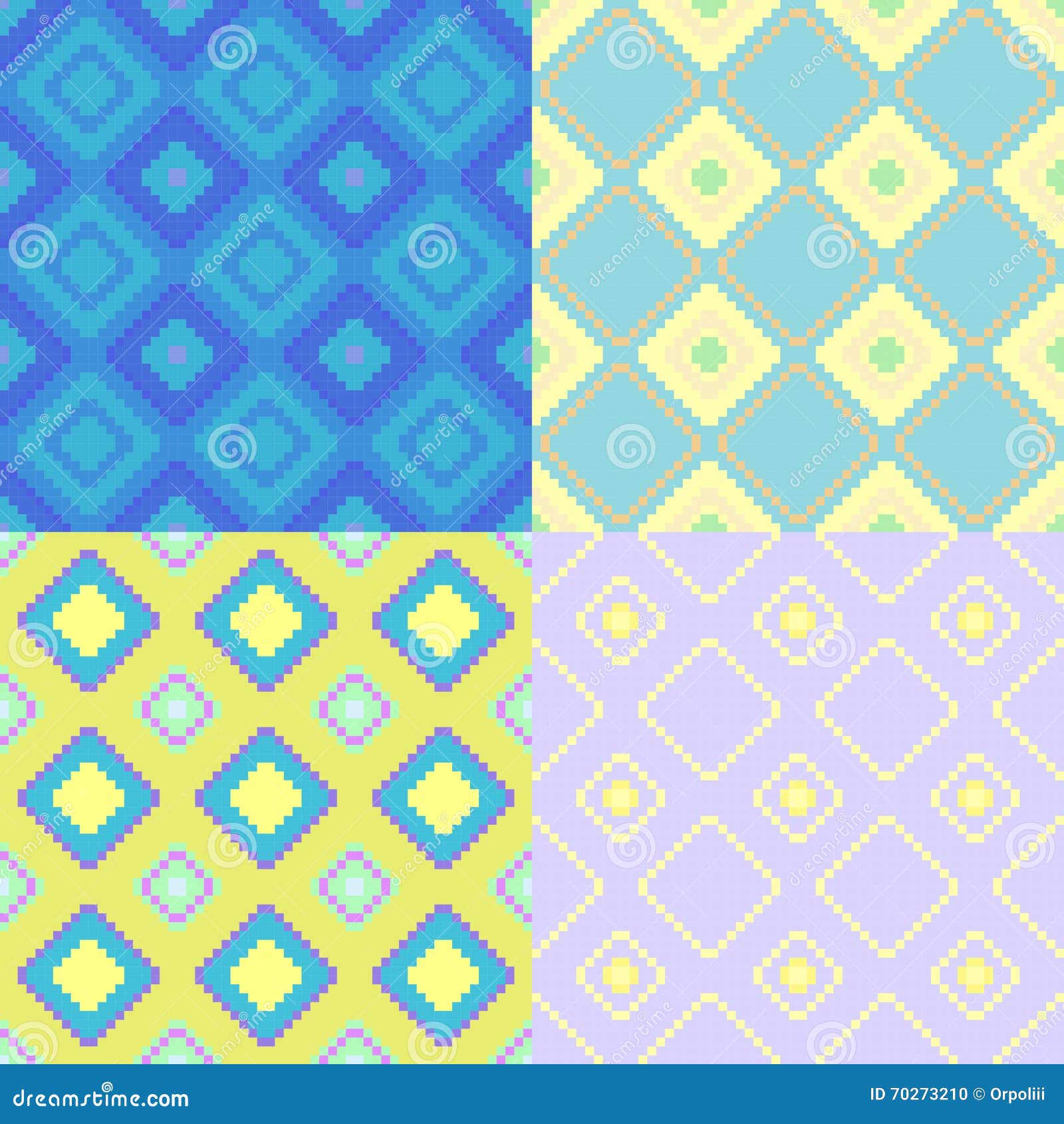 Set Colorful Geometric Pattern Seamless Square. Vector Illustrat Stock ...
