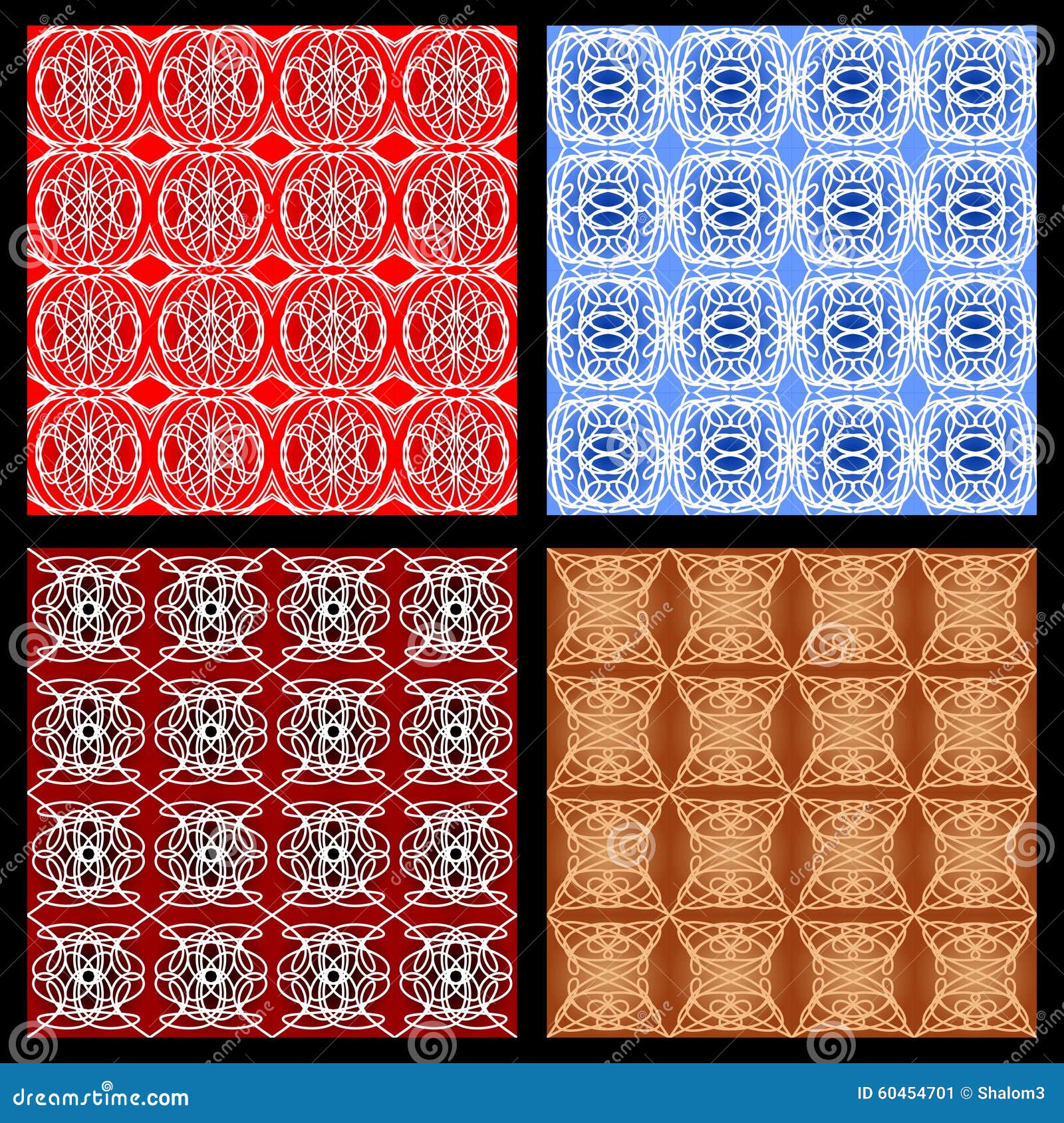 Set of Colorful Geometric Patterns in Vintage Style, Art Deco Monoline ...