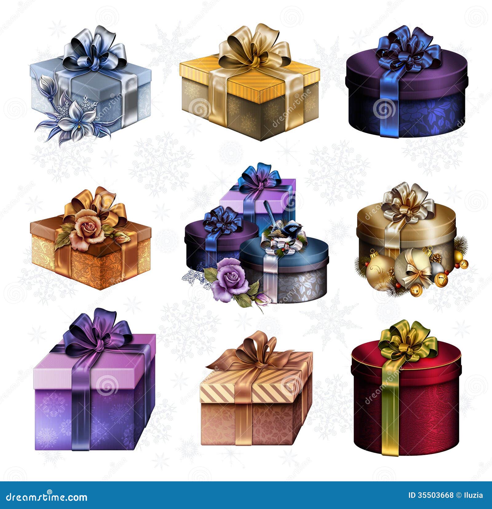 Set of colorful gift boxes stock illustration. Illustration of color ...