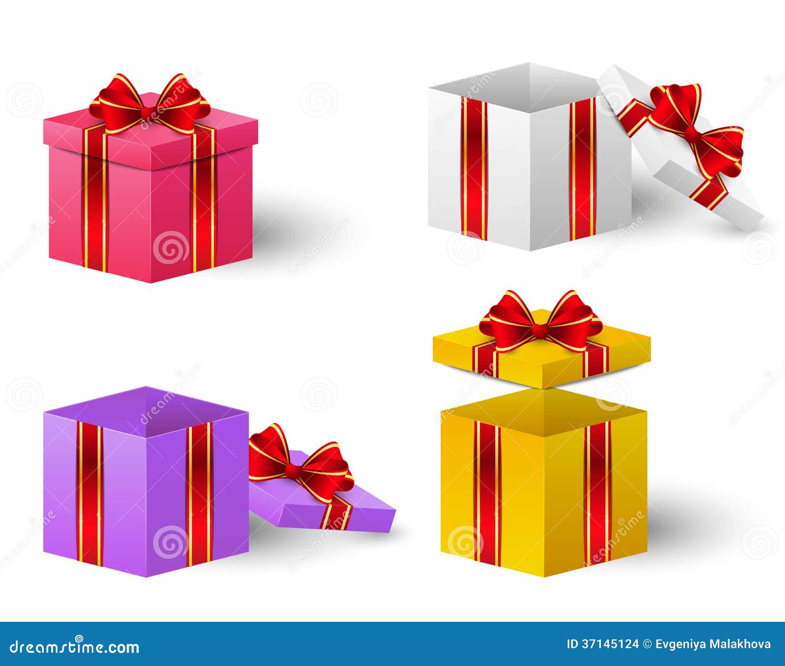 Set of colorful gift boxes stock vector. Illustration of decoration ...