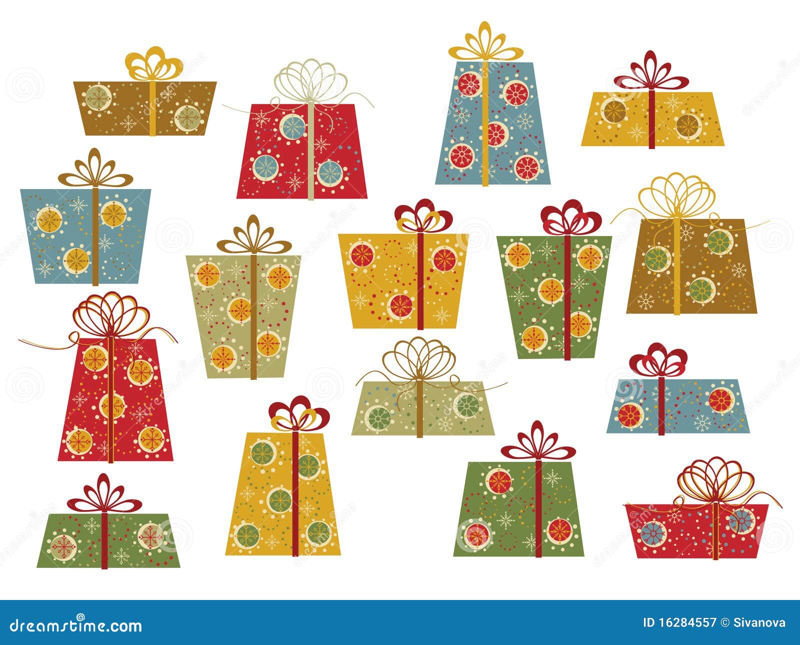 Set of colorful gifts stock vector. Illustration of clipart - 16284557