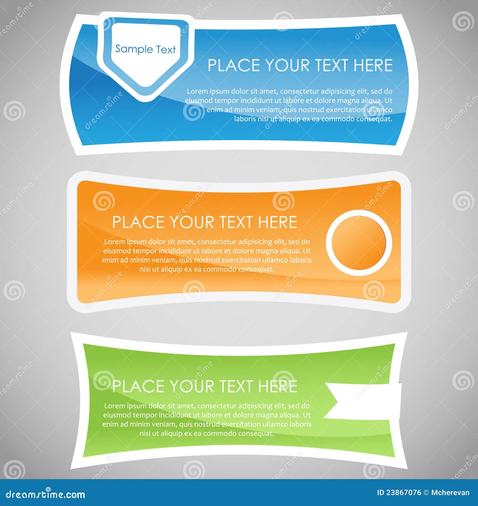 Set of Colorful Glossy Banners Element Stock Vector - Illustration of ...