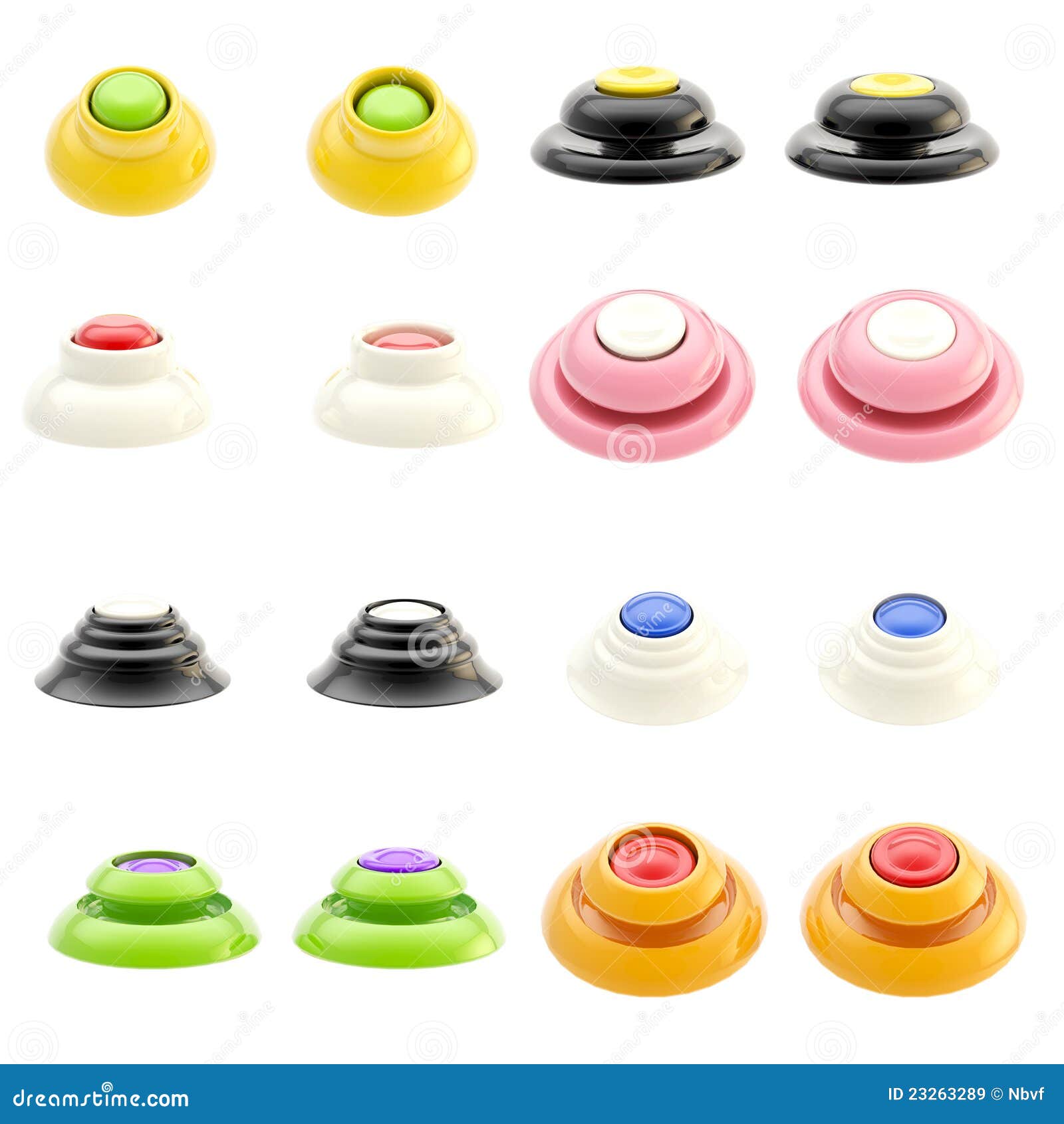 Set of Colorful Glossy Buttons Isolated Stock Illustration ...