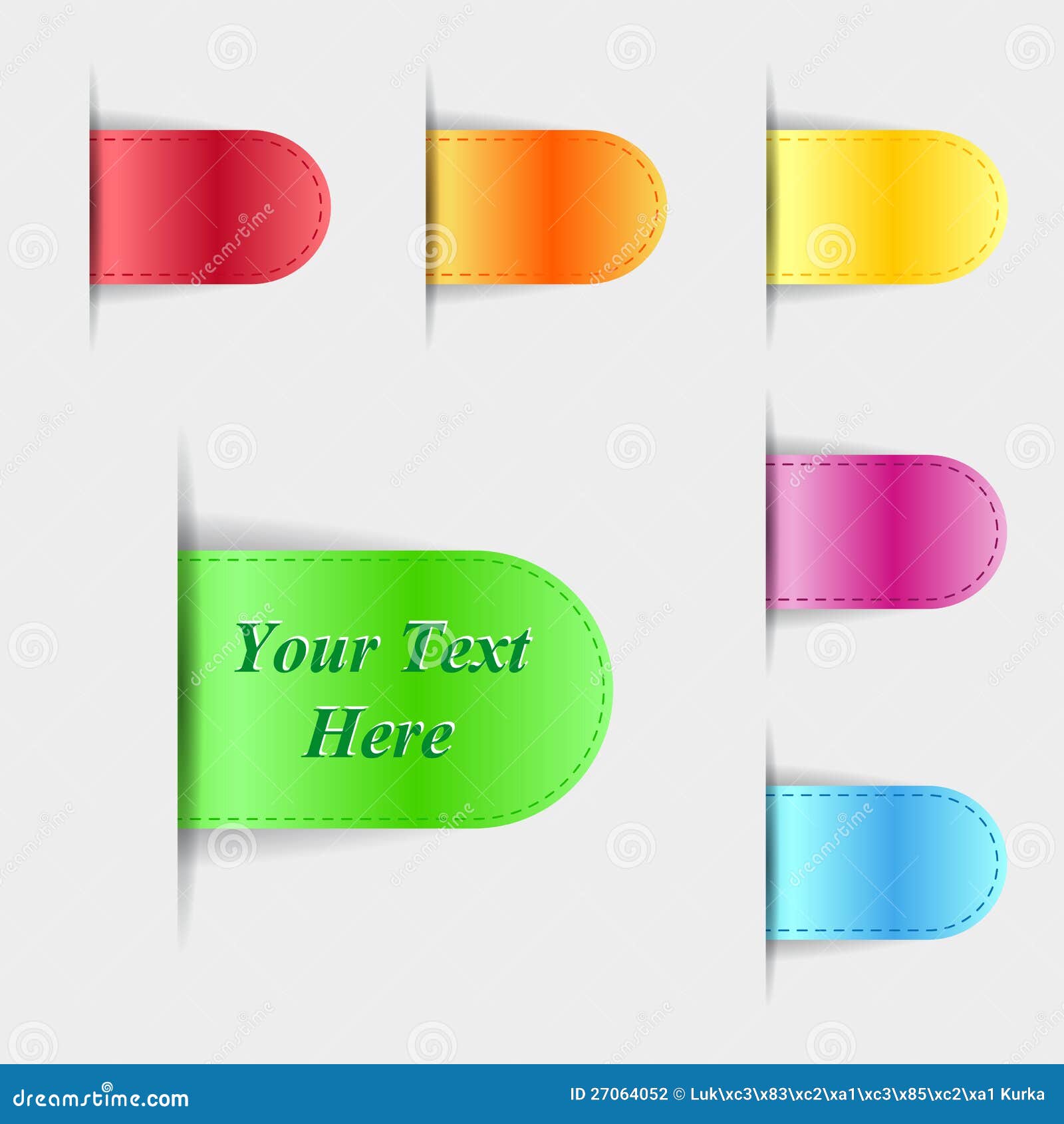 Set of Colorful Glossy Labels Stock Vector - Illustration of bookmark ...