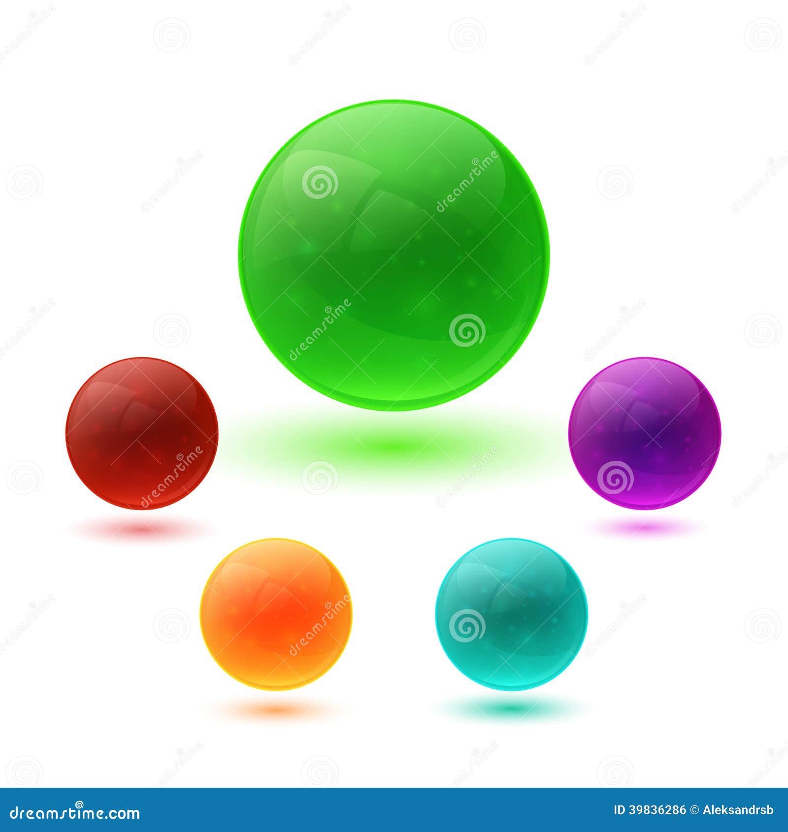 Set of Colorful Glossy Spheres Stock Vector - Illustration of button ...