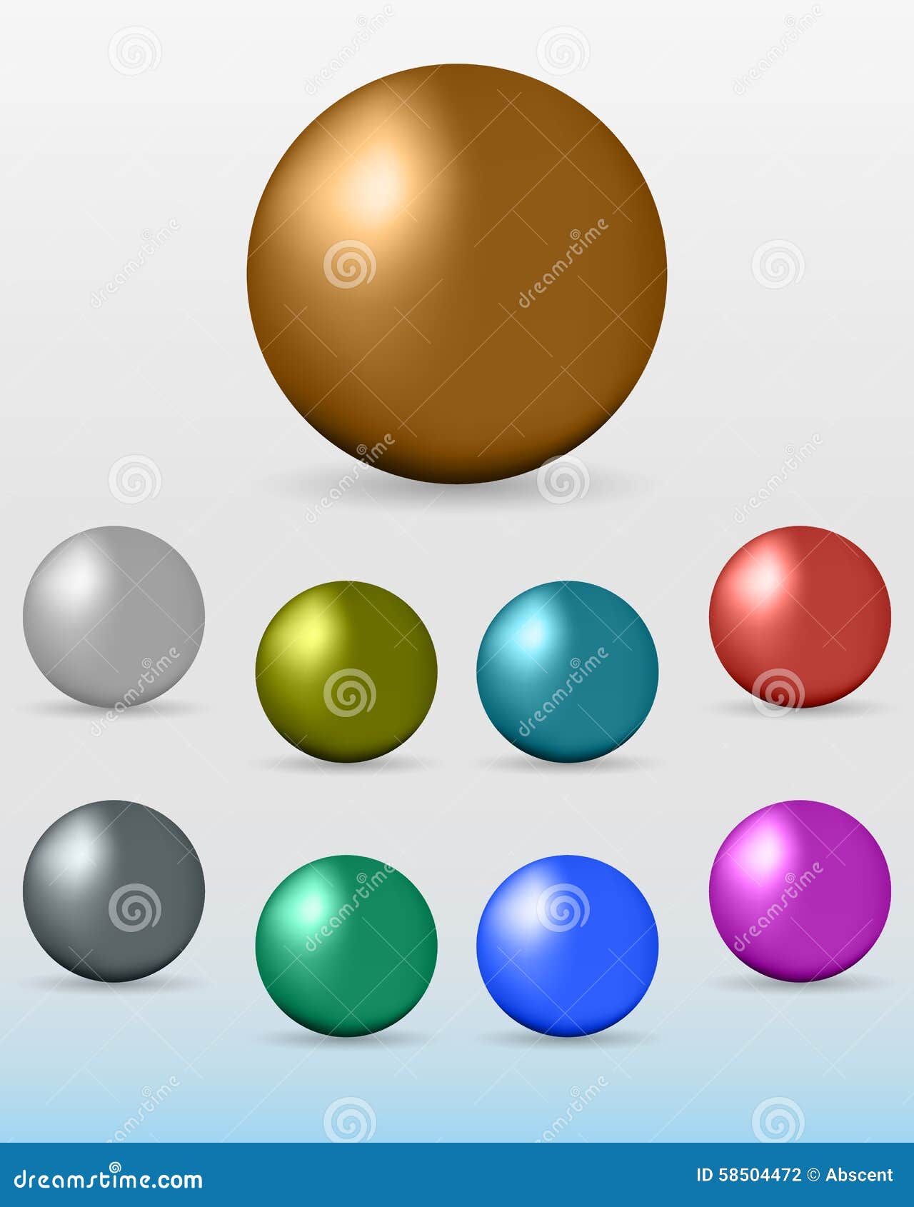 Set of Colorful Glossy Spheres Stock Vector - Illustration of object ...