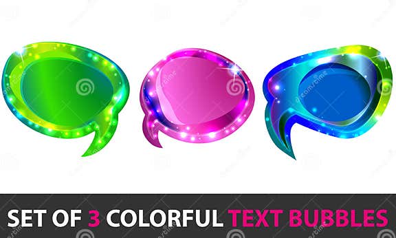Set of Colorful Glowing Textboxes Stock Vector - Illustration of ...
