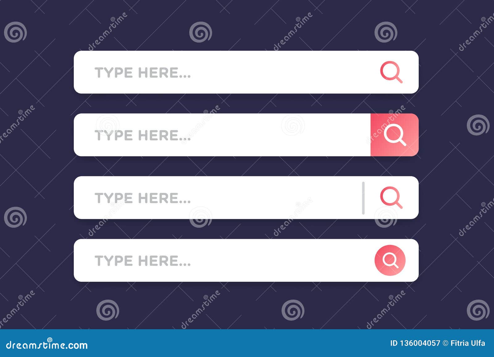 Set of Colorful Gradient Clean Style Search Buttons with Pink Vector ...