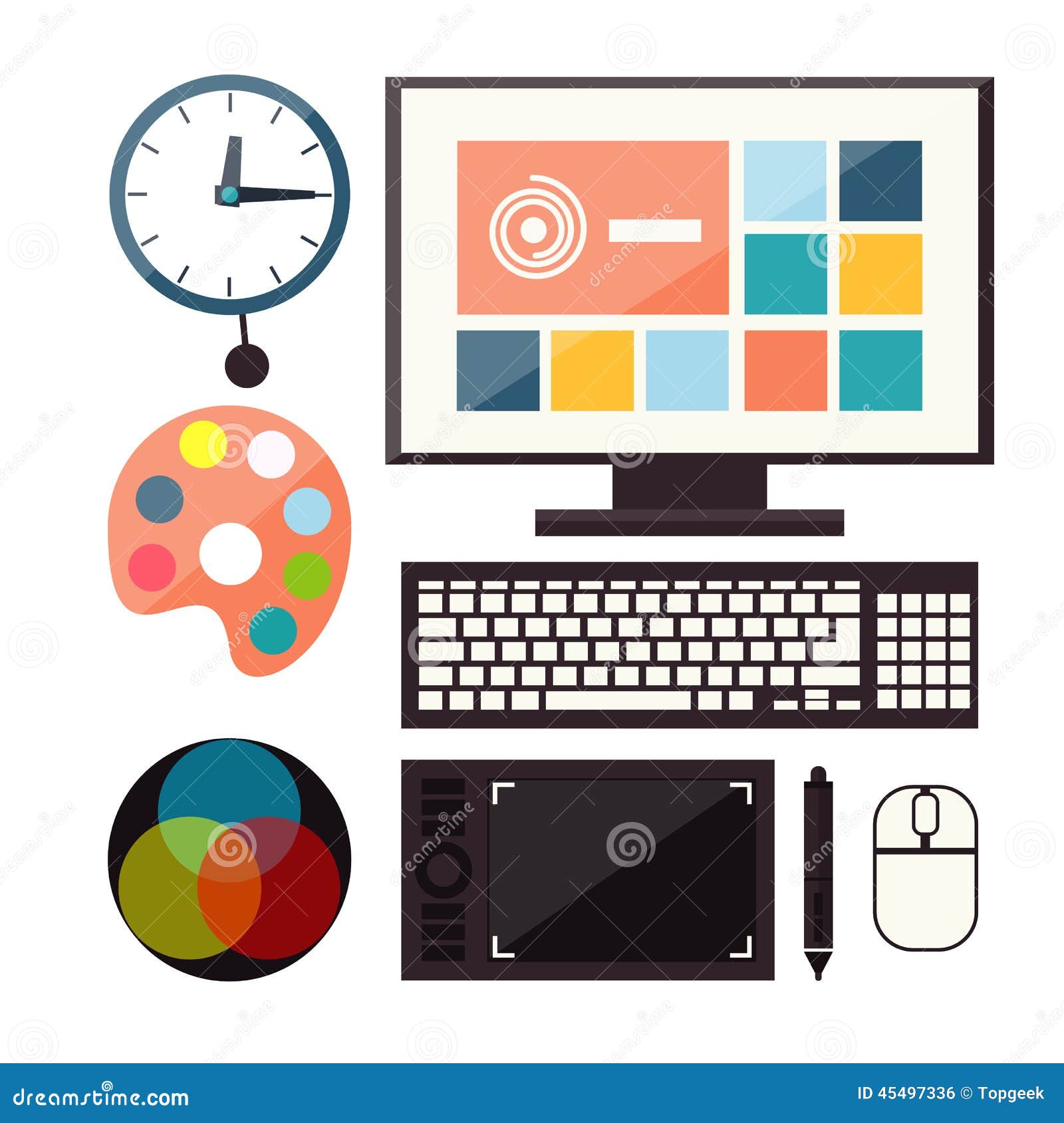 Set of Colorful Graphic, Web Design Icons Stock Vector - Illustration ...