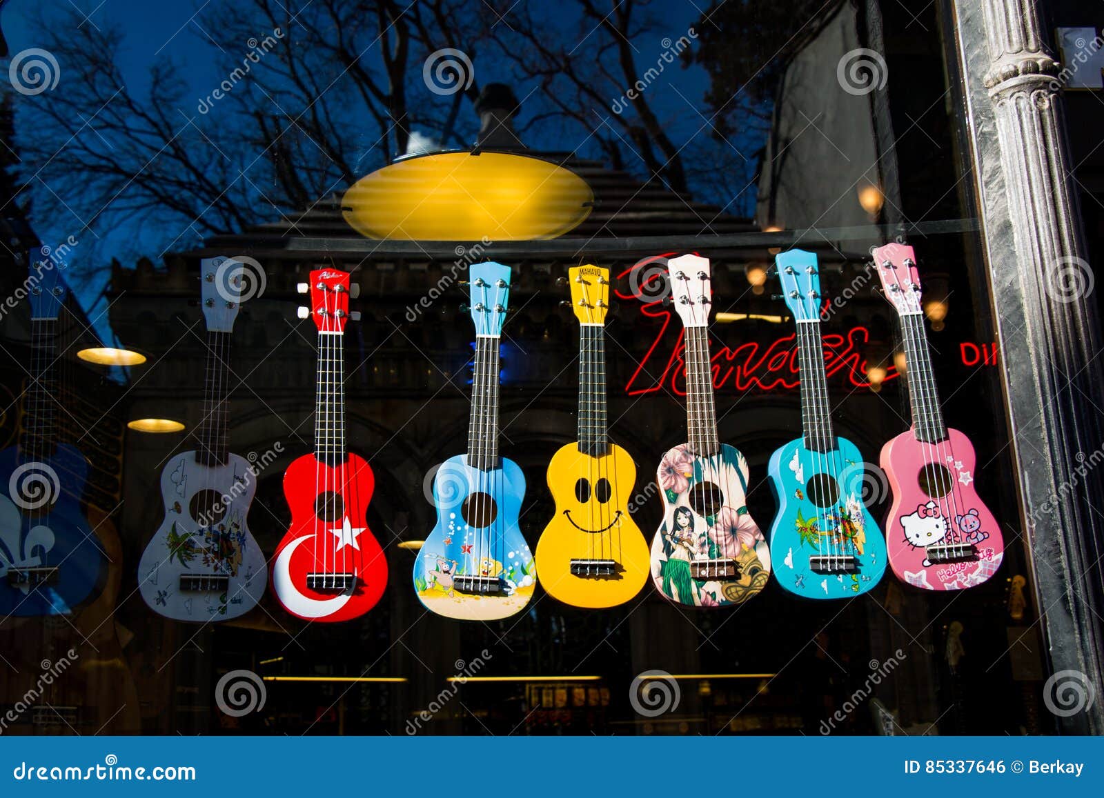 Set of Colorful Guitar Models Stock Photo - Image of jazz, party: 85337646