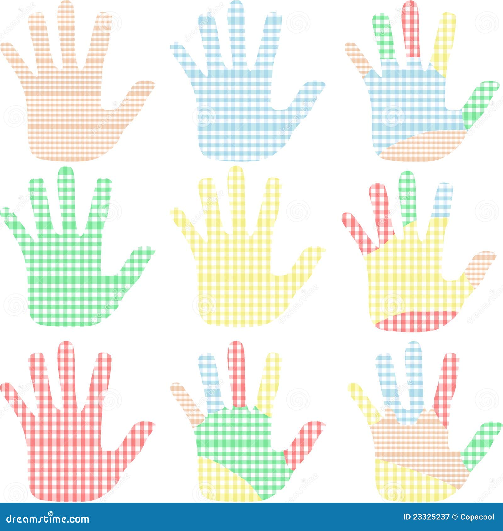 Set of Colorful Hand Prints Isolated on White Stock Vector ...