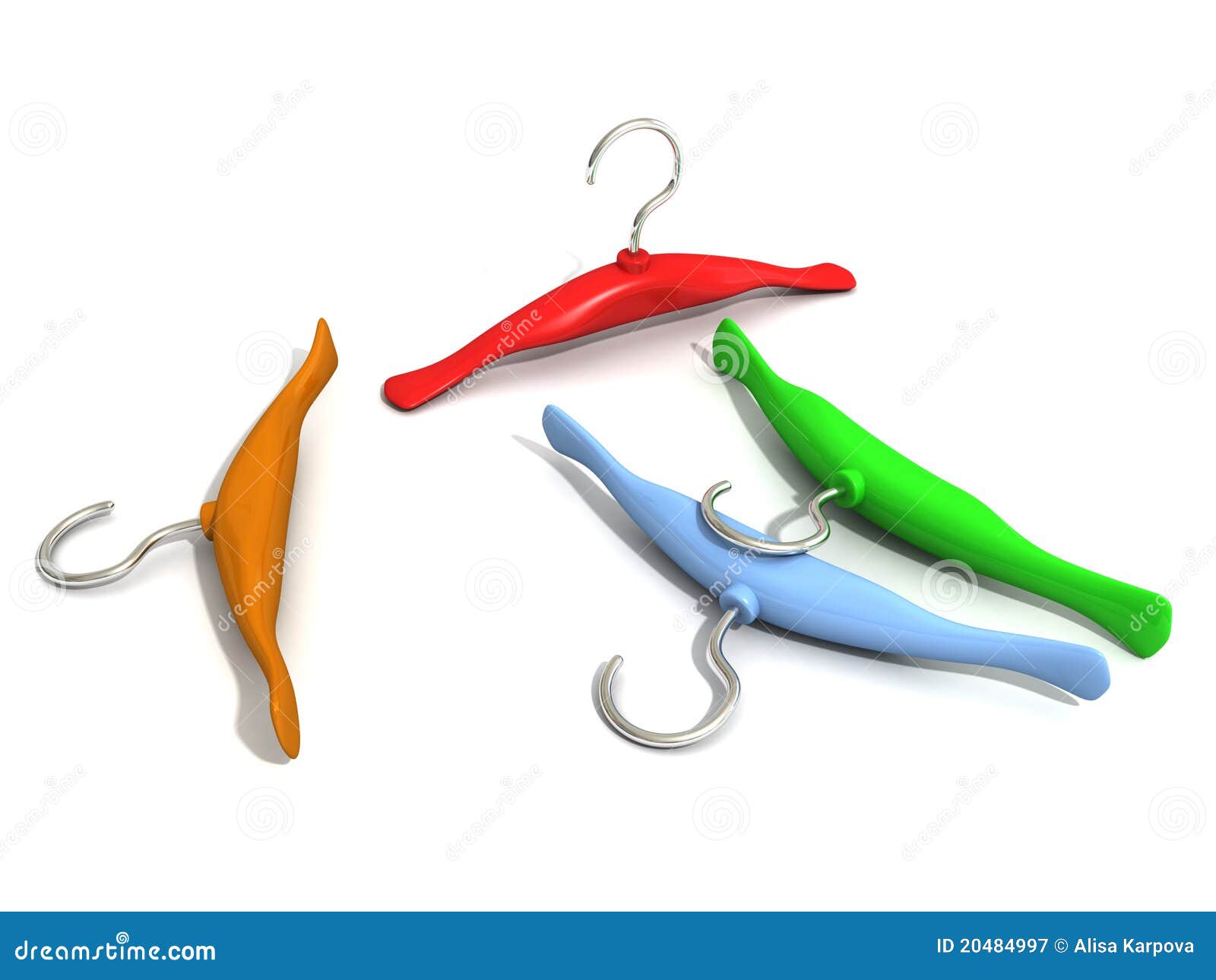 Set of Colorful Hangers on White Surface Stock Illustration ...