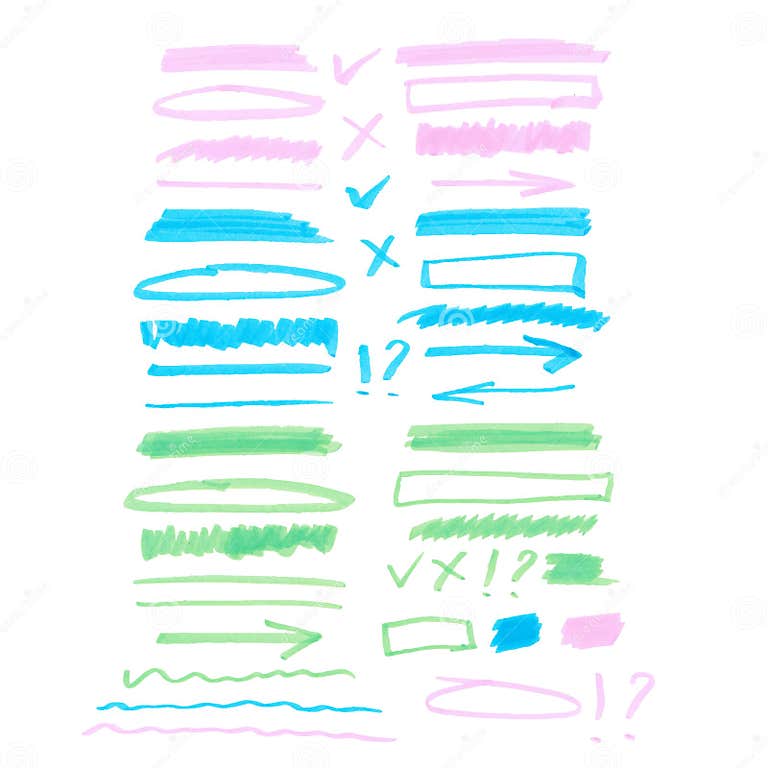 Set of Colorful Highlight Elements Stock Vector - Illustration of arrow ...