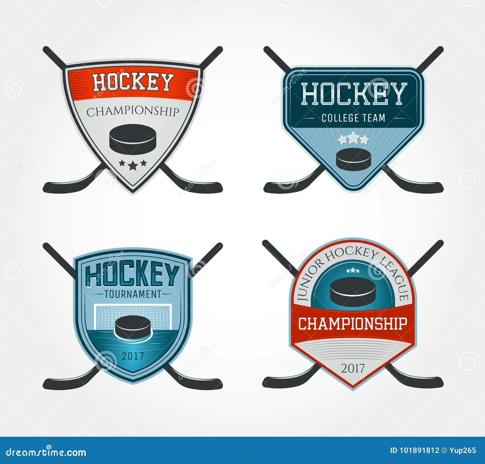 Set of Colorful Hockey Logos Stock Vector - Illustration of badge ... Set of Colorful Hockey Logos Stock Vector - Illustration of badge ...