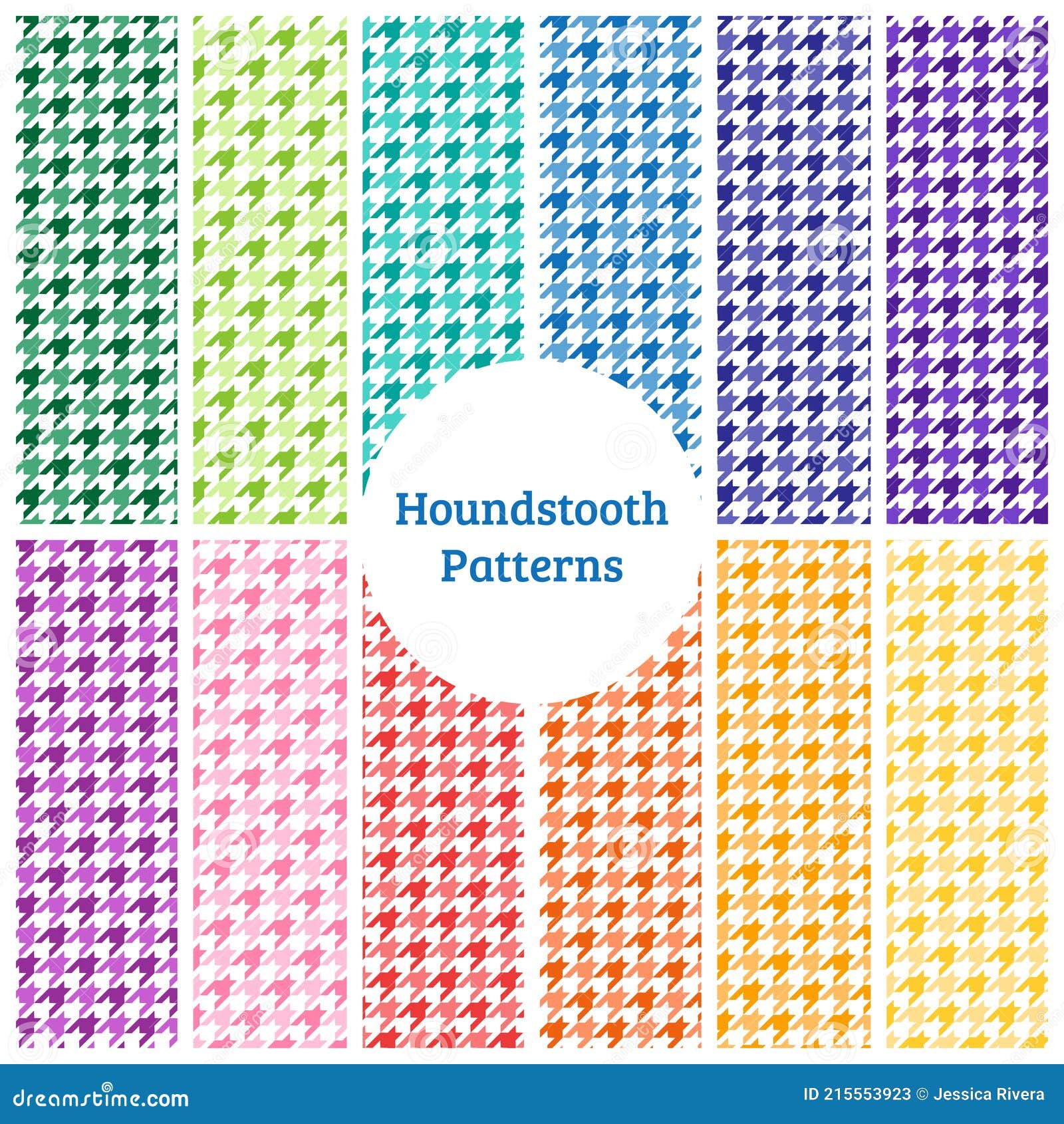Set of Colorful Houndstooth Patterns Stock Vector - Illustration of ...