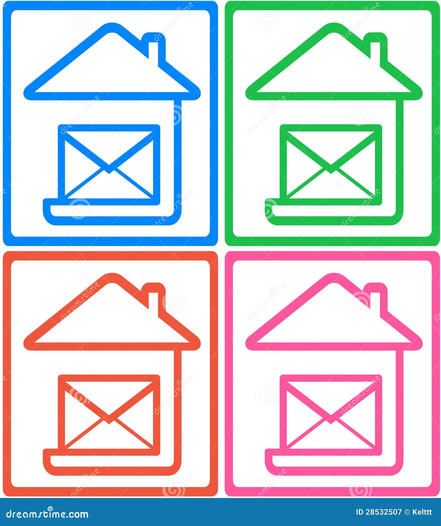 Set Colorful Icon - Symbol Mail Delivery Stock Vector - Illustration of ...