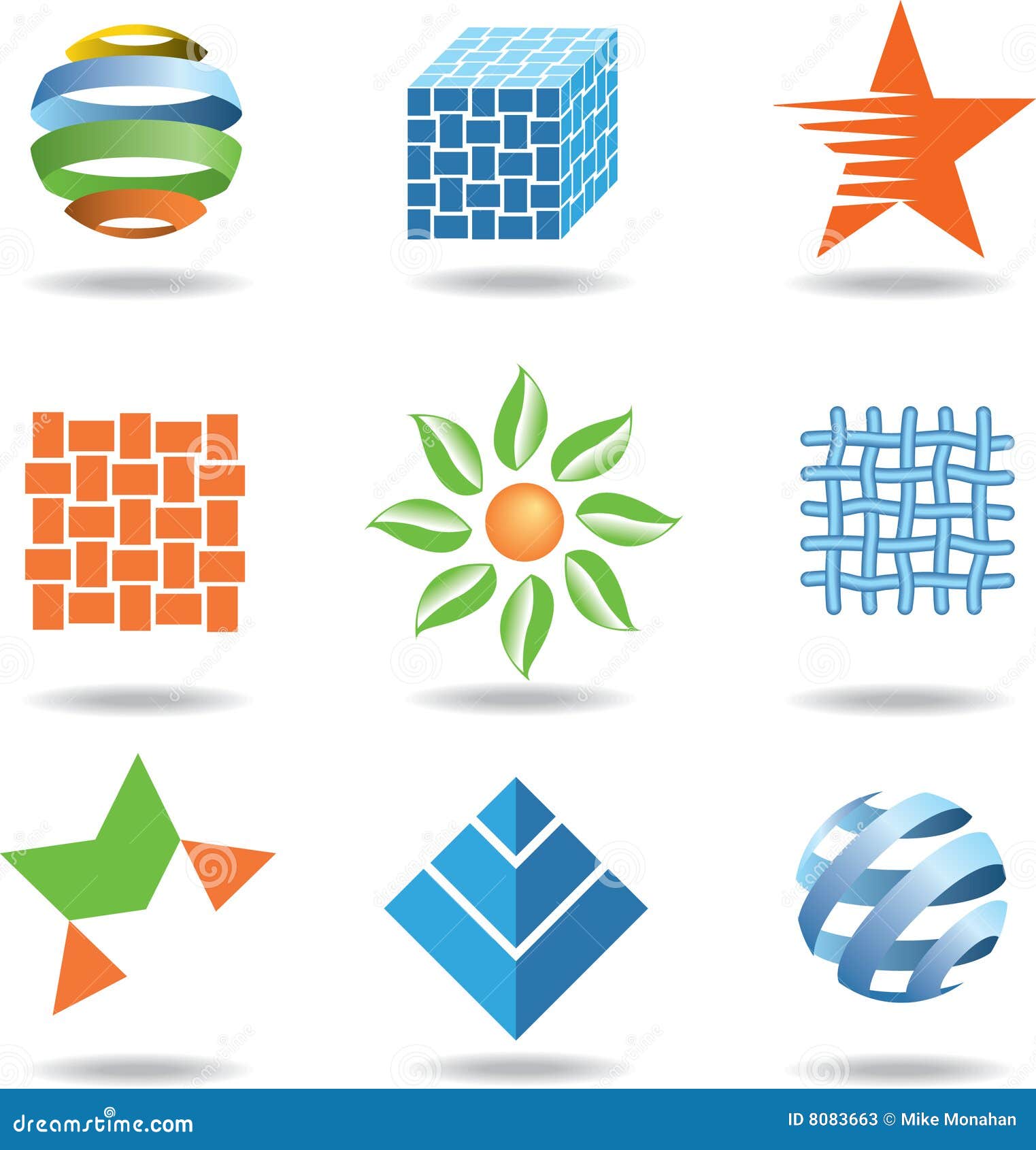 Set of colorful icons stock vector. Illustration of abstractly - 8083663