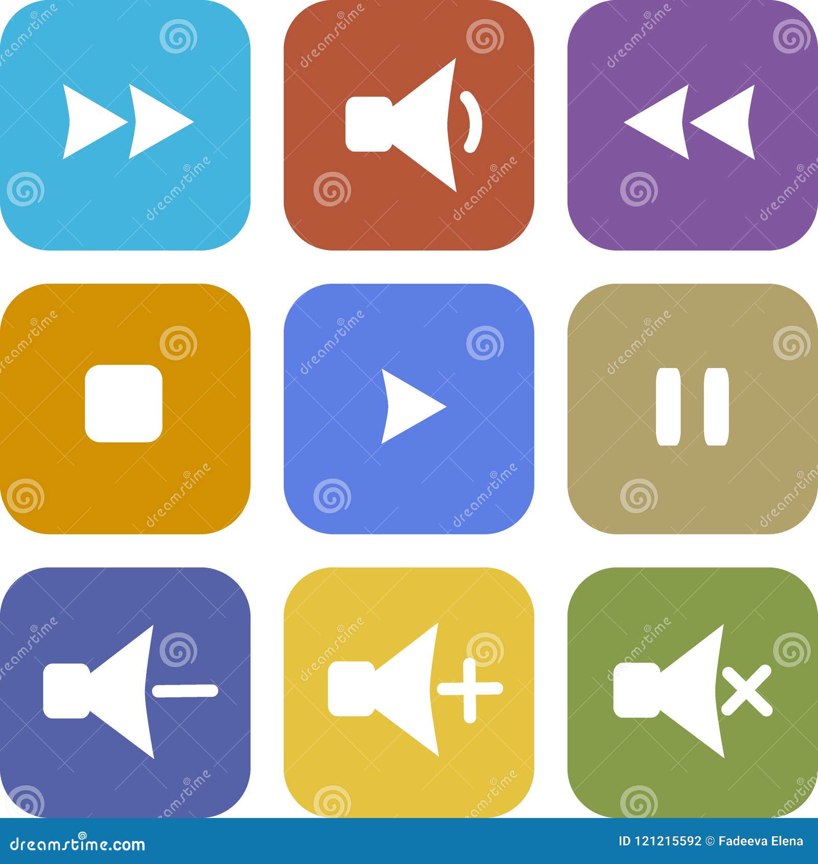 Set of Colorful Icons on a White Background. Stock Vector ...