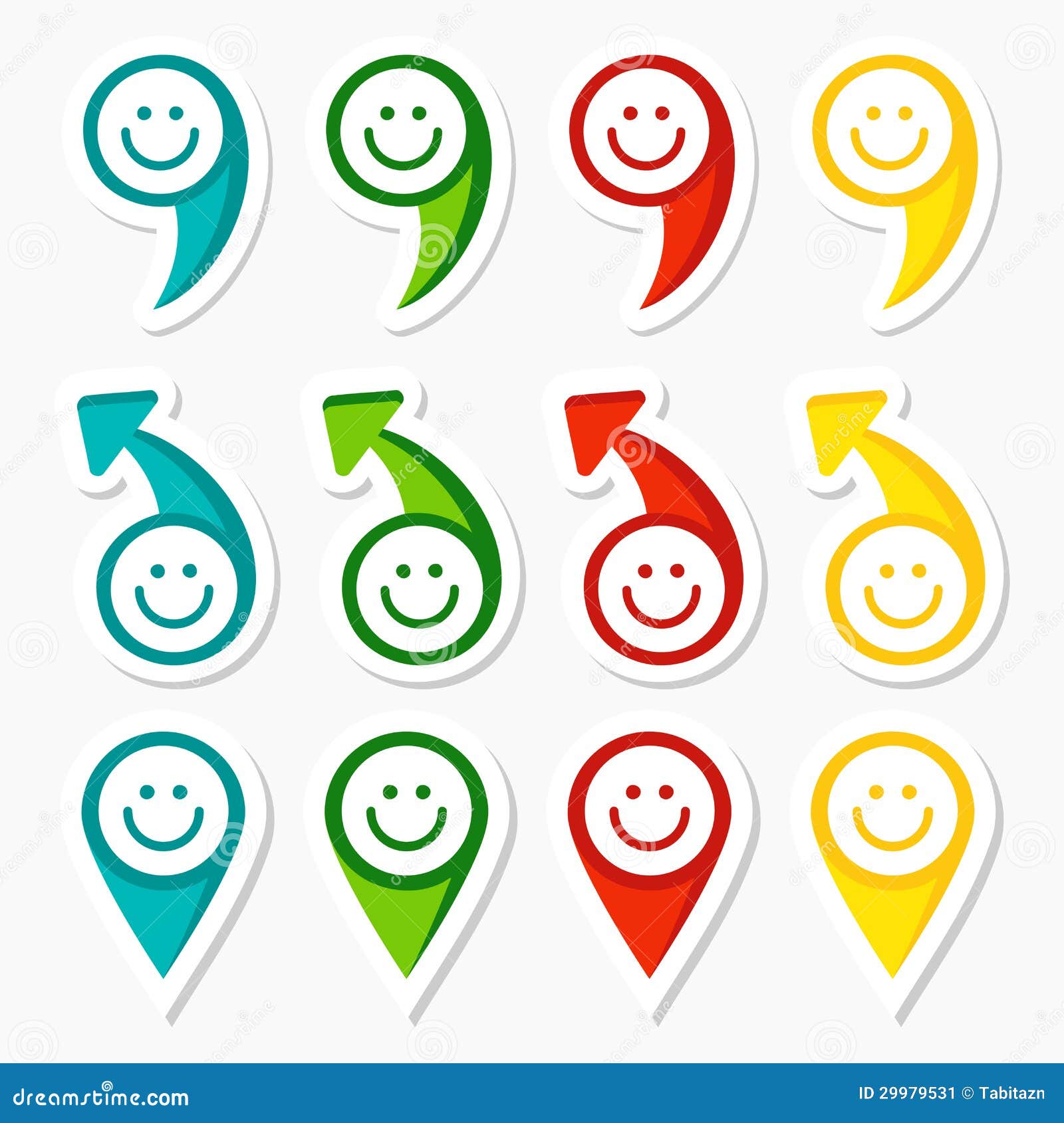 Set of Infographic Elements, Arrows and Smileys Stock Vector ...