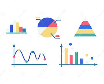Set of Colorful Infographic Elements Including Bar Graph, Pie Chart ...