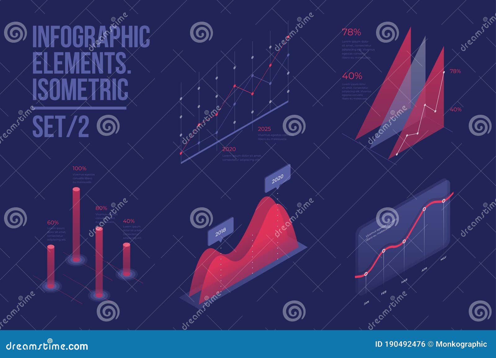 Set of Colorful Infographic Vector Elements: Presentation Graphics ...