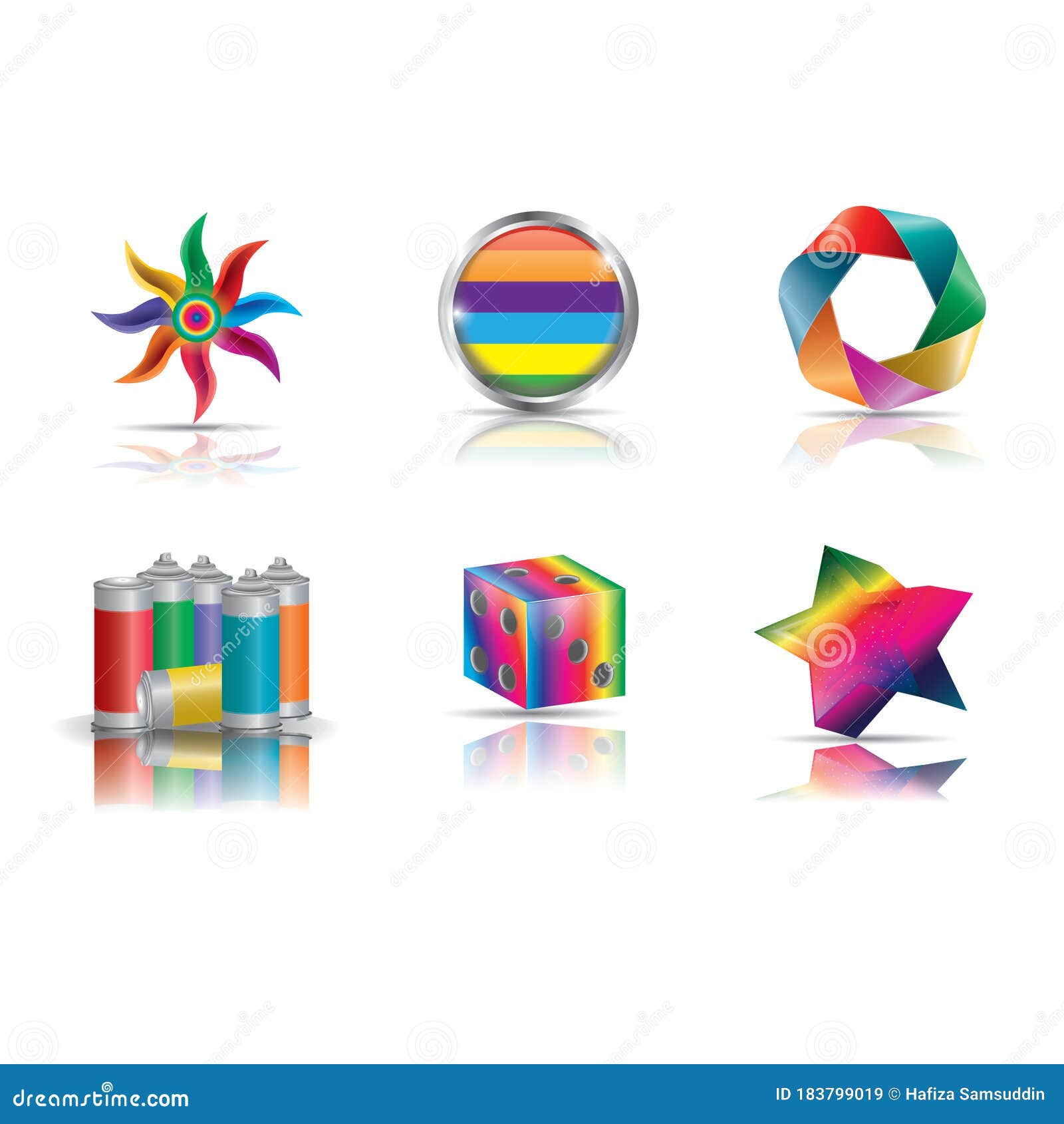 Set of Colorful Items. Vector Illustration Decorative Background Design ...
